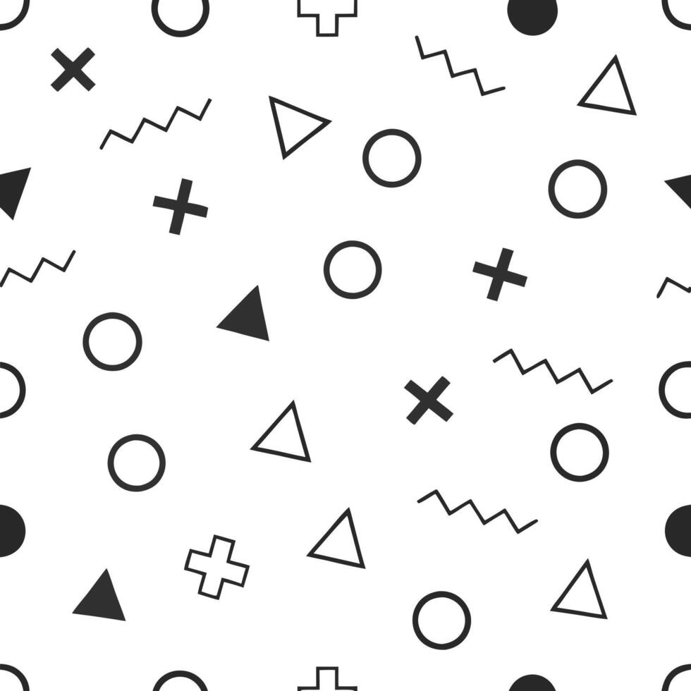 Contemporary Geometric Pattern Featuring Abstract Shapes in Monochrome ...