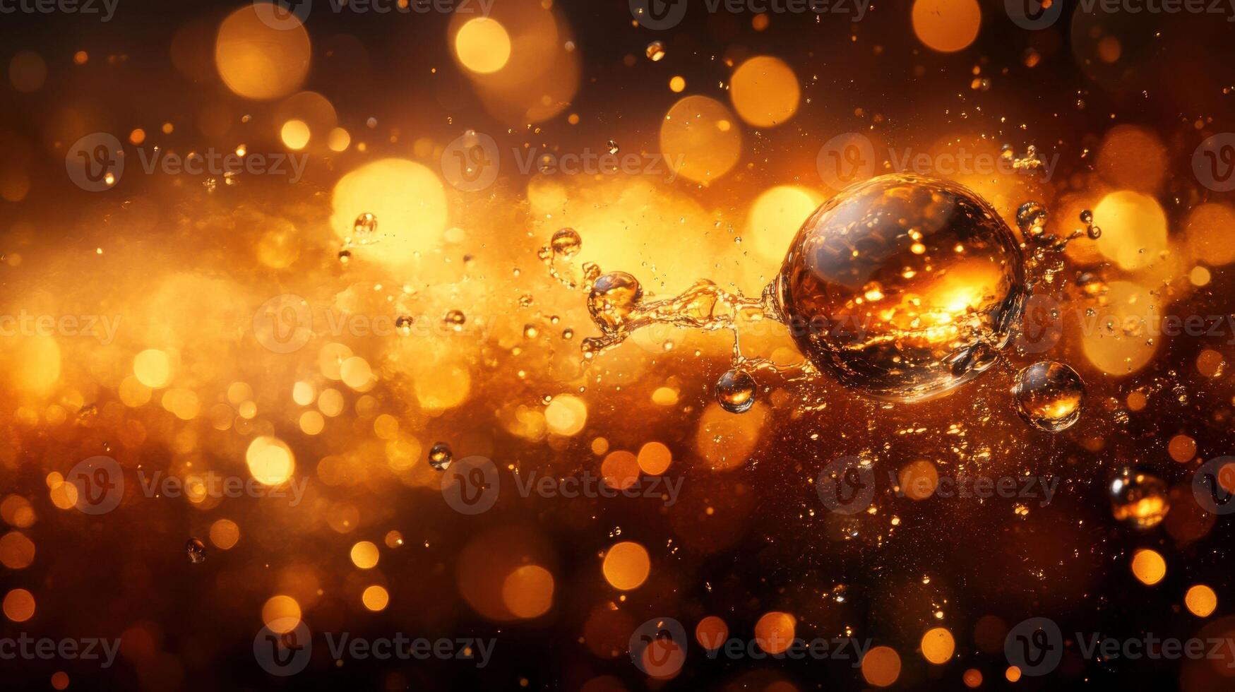 Golden Bubbles Suspended in Air, Sparkling Light Effects, Abstract art, 57041407 Stock Photo at ...