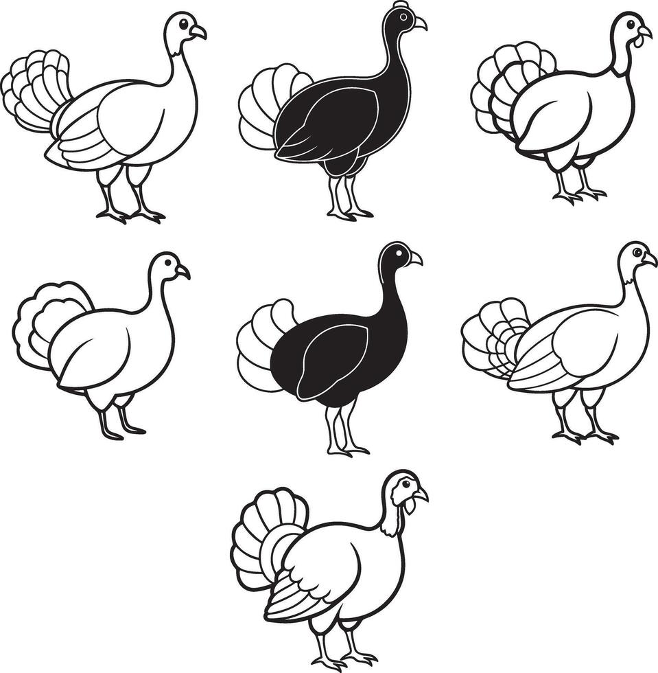 Turkey line art illustration icon set 57049971 Vector Art at Vecteezy