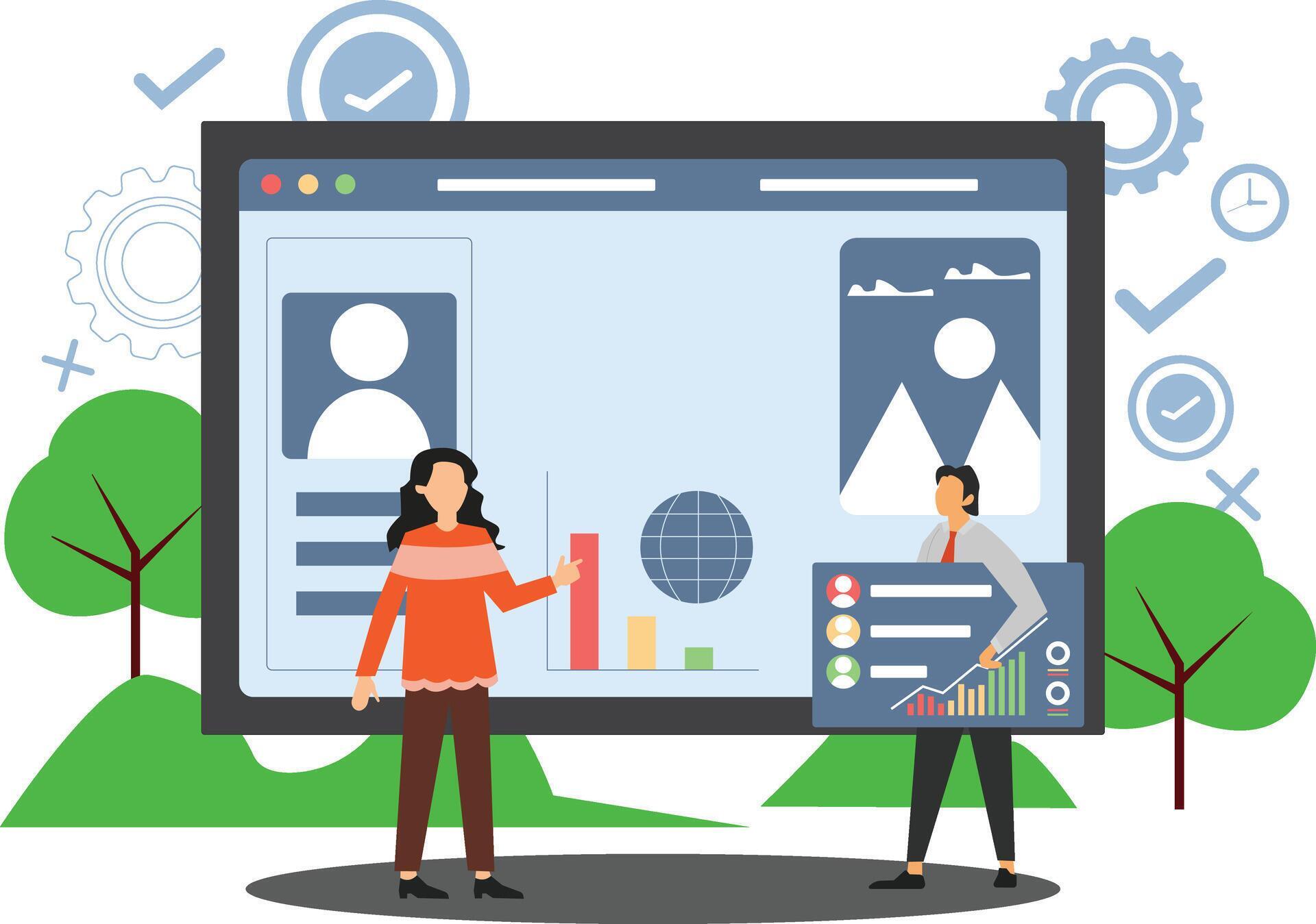 Web Development Team Flat Concept Illustration Website Developer 57058738 Vector Art At Vecteezy