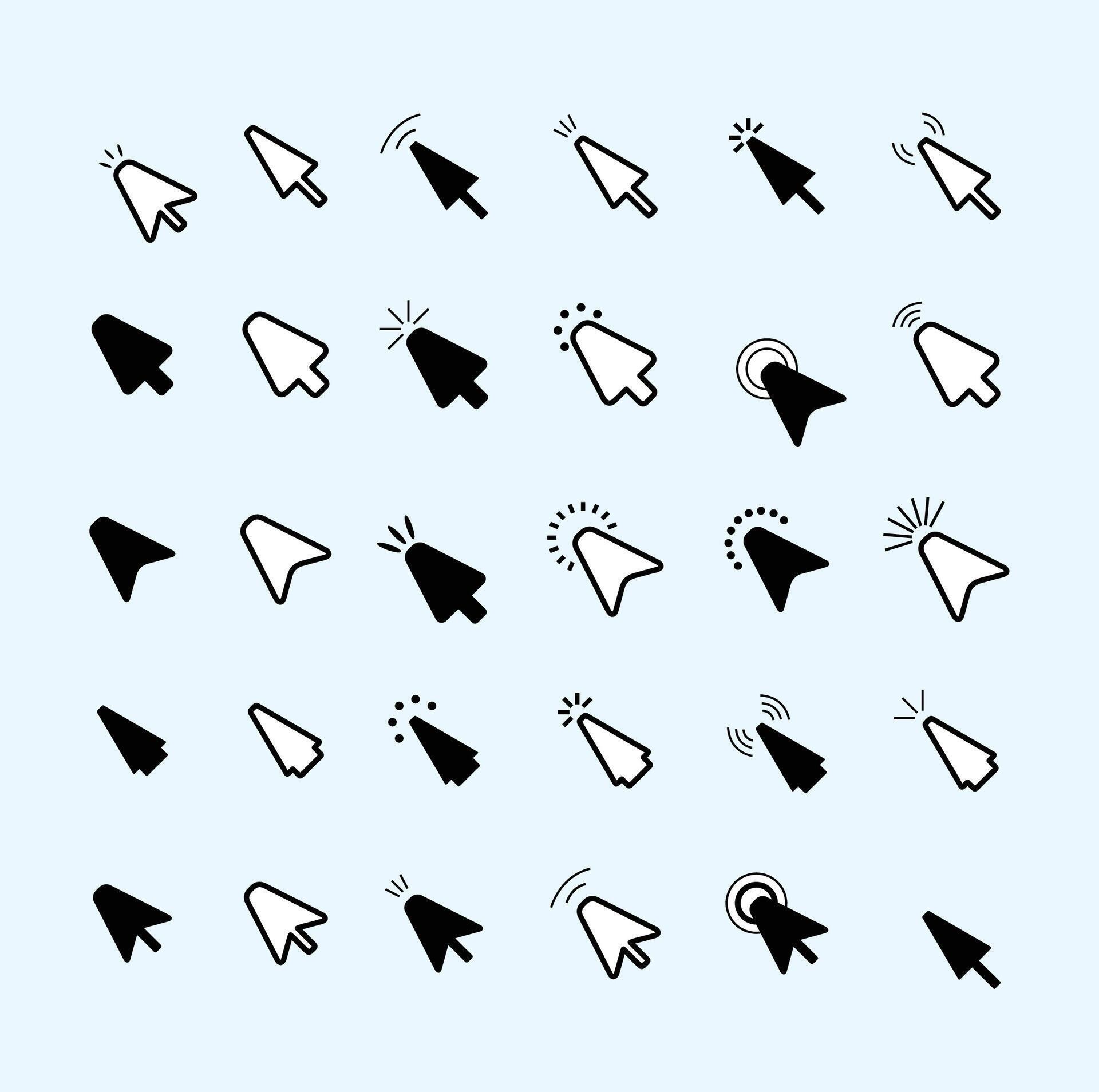 A Computer Mouse Click Cursor Gray Arrow Icons Set And Loading Icons Cursor Icon 57062990