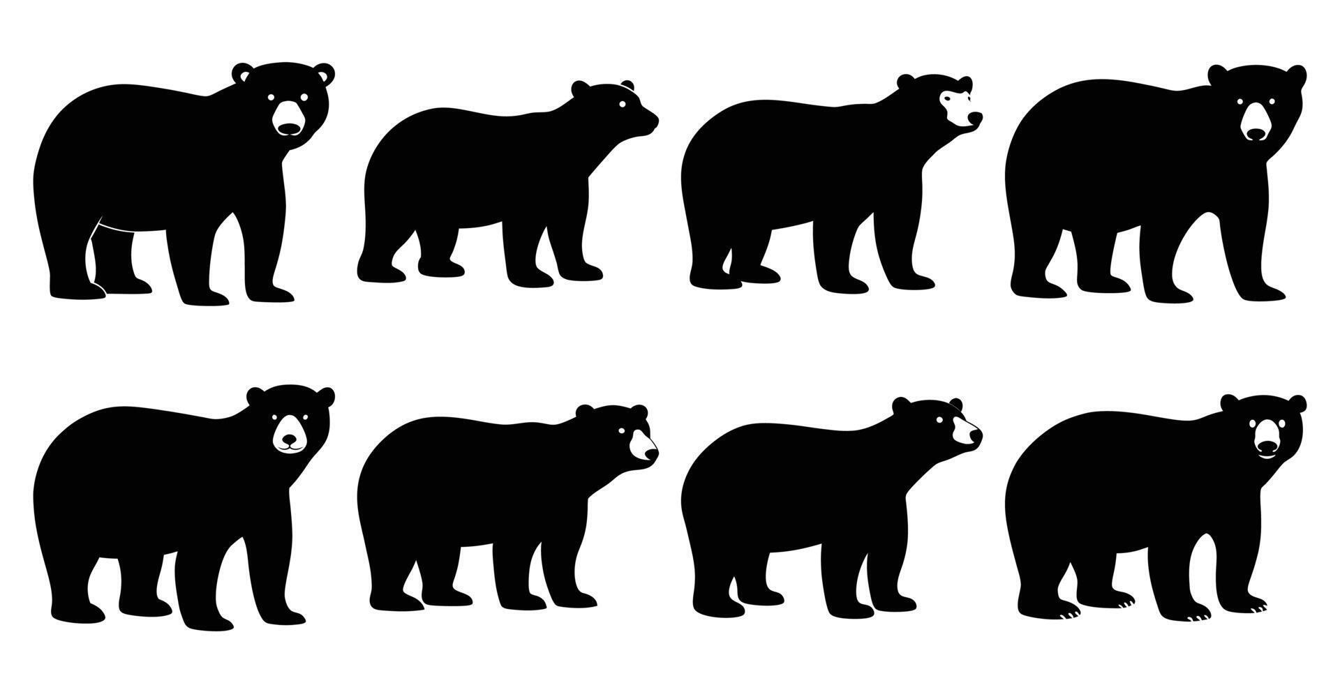 Polar Bear Silhouette Bundle for Wildlife and Arctic Designs 57066870 Vector Art at Vecteezy