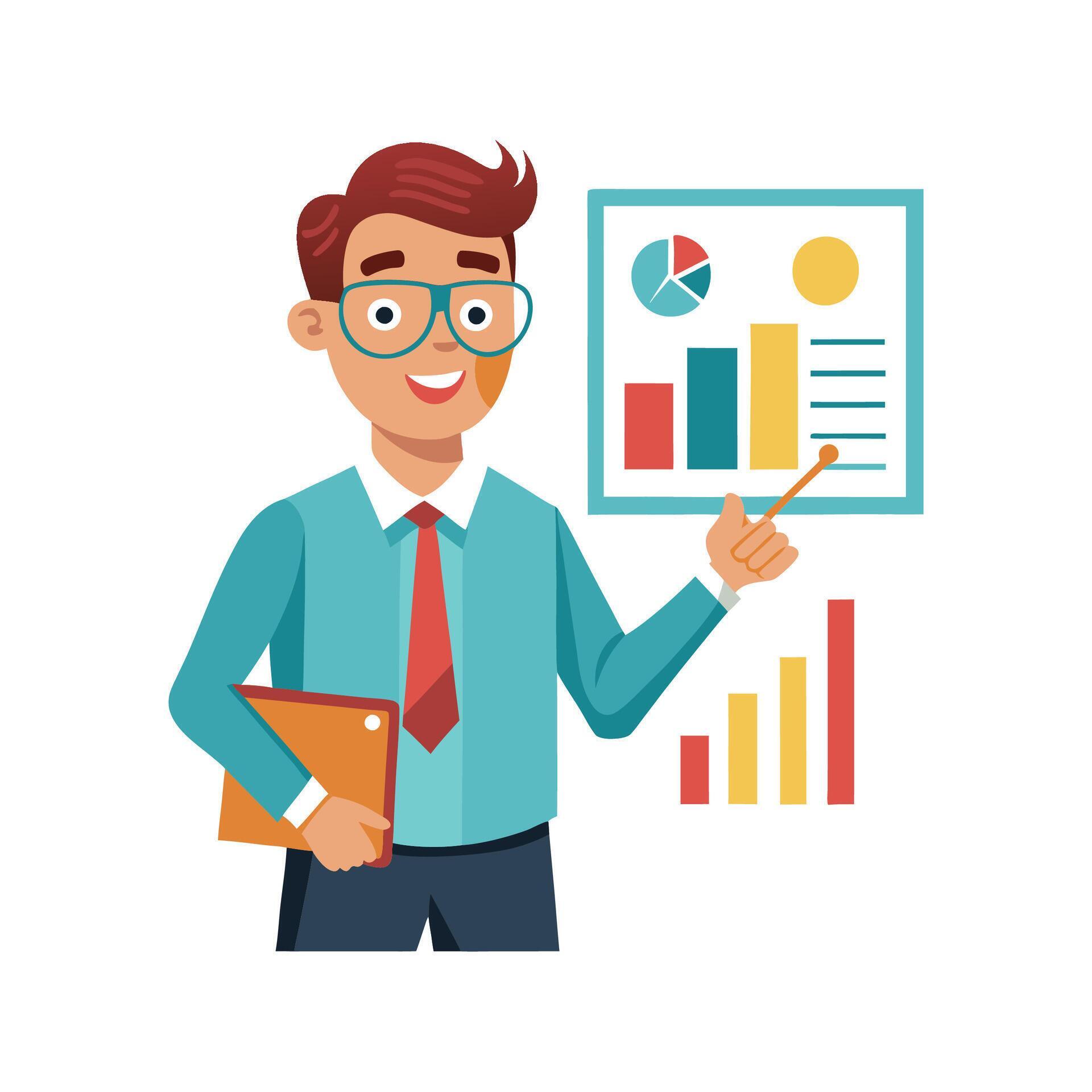 Instructor Explaining Concept with Chart 57081111 Vector Art at Vecteezy