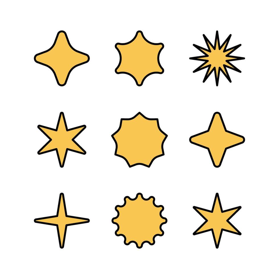 Star icon collection.Black stars icon set. Sparkle star icon set 57093168 Vector Art at Vecteezy