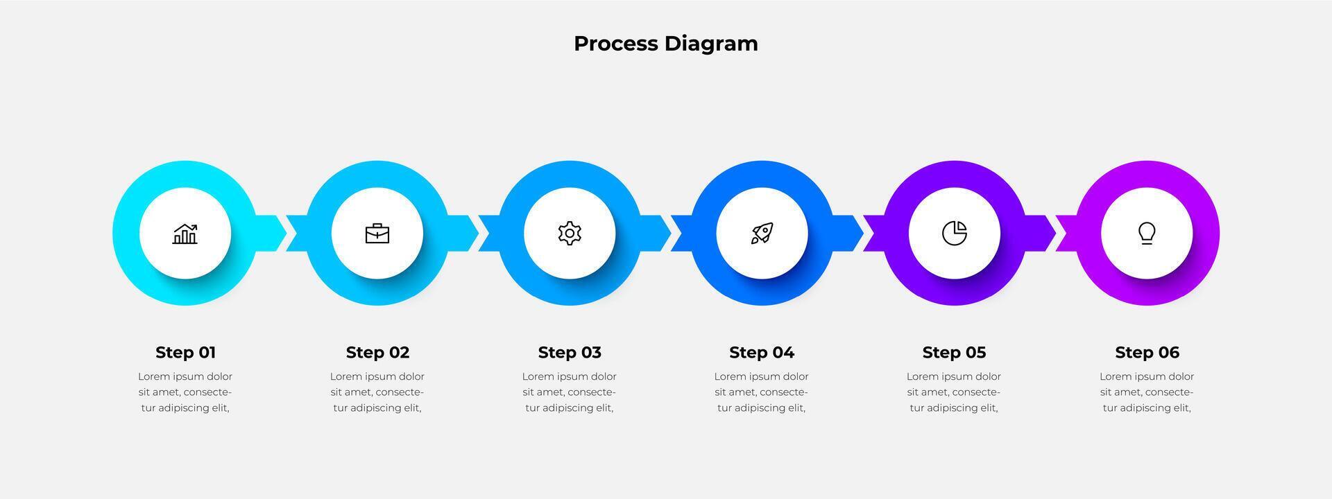 Infographic six step process for business and process visualization ...