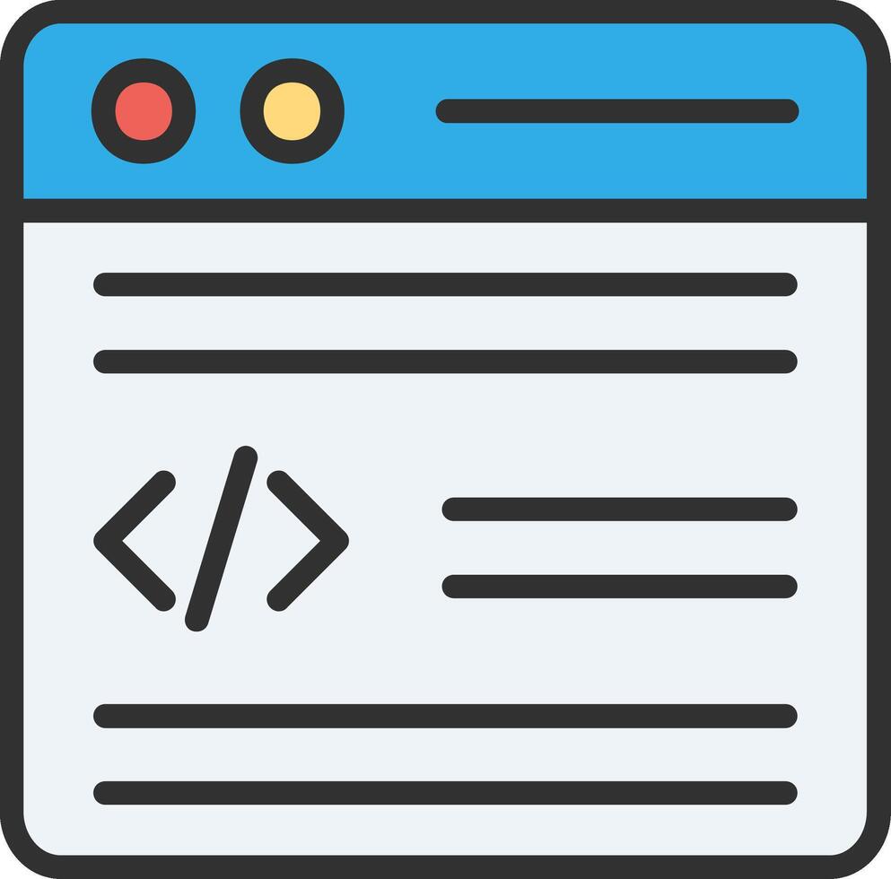 A web page with a code symbol 57103988 Vector Art at Vecteezy