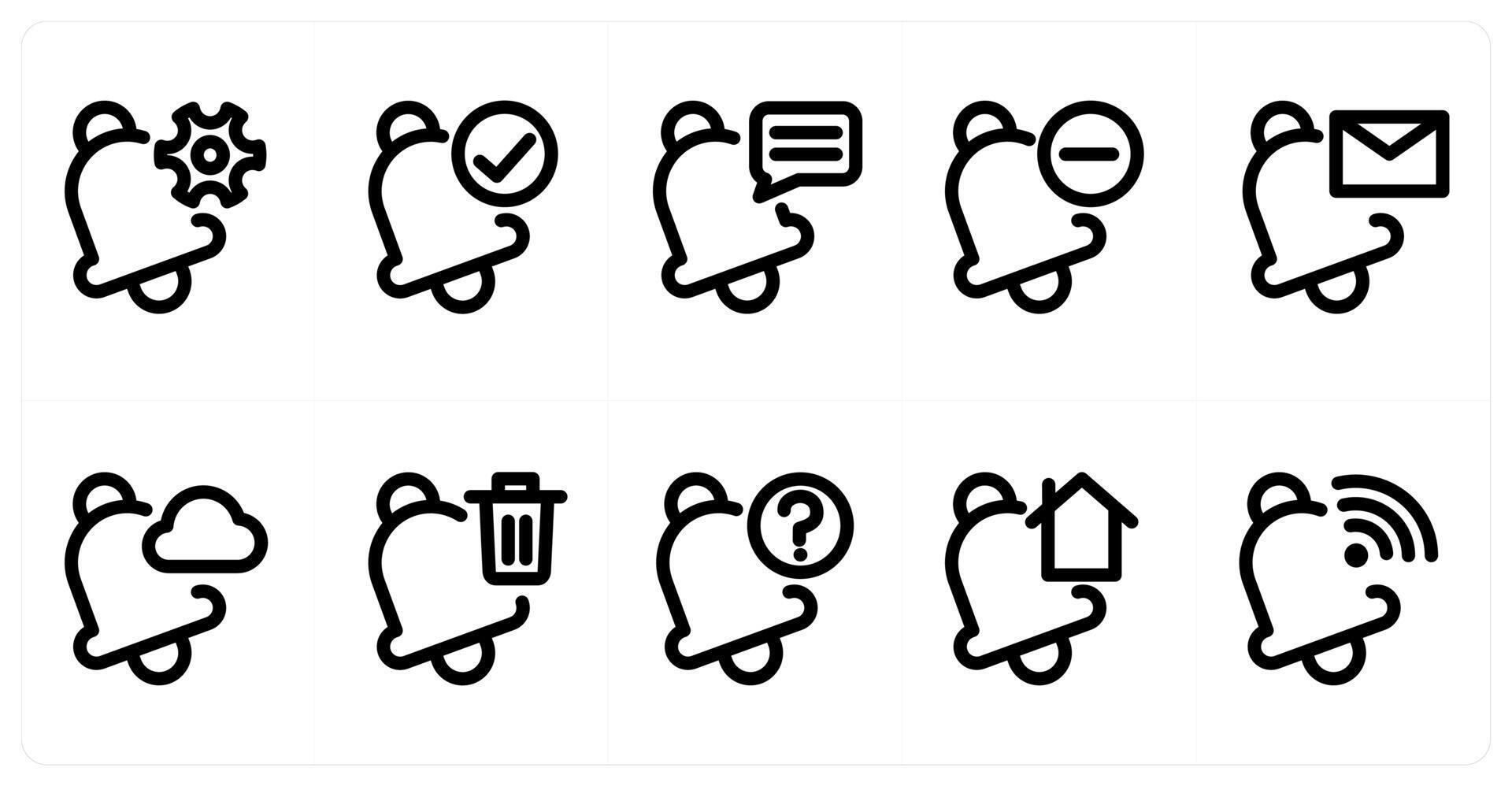 Set Of 10 Notification Icons As Notification Setting Verify Notification Notification Message