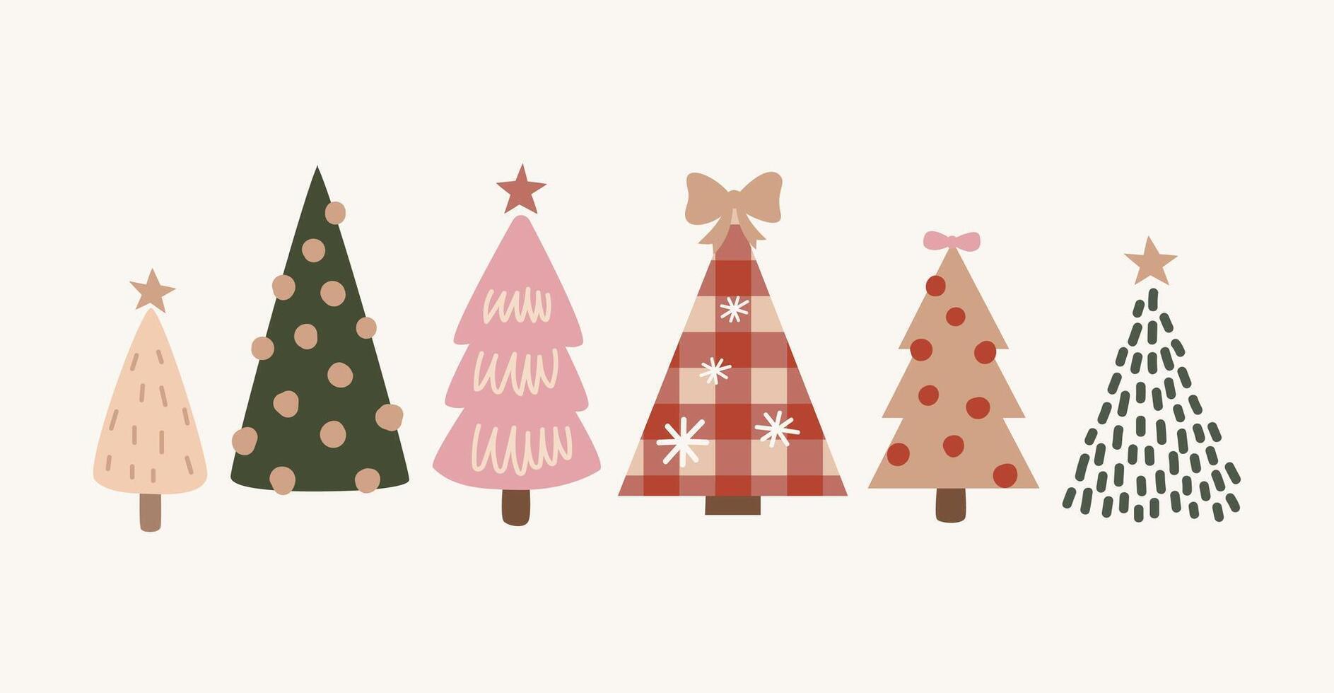 Hand drawn Christmas trees icons 57112150 Vector Art at Vecteezy