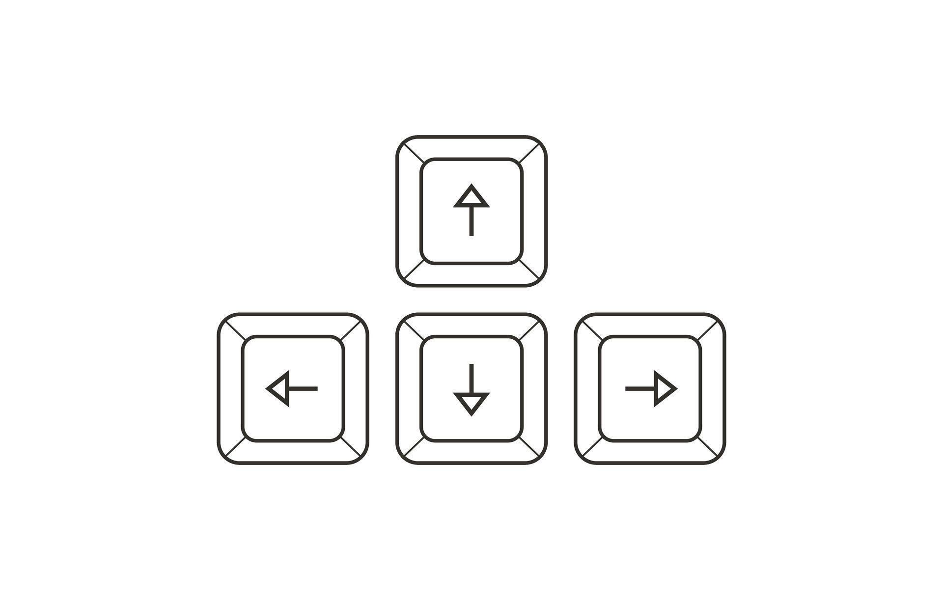 Keyboard Simple Control Keys With Arrow Keys In Flat Style
