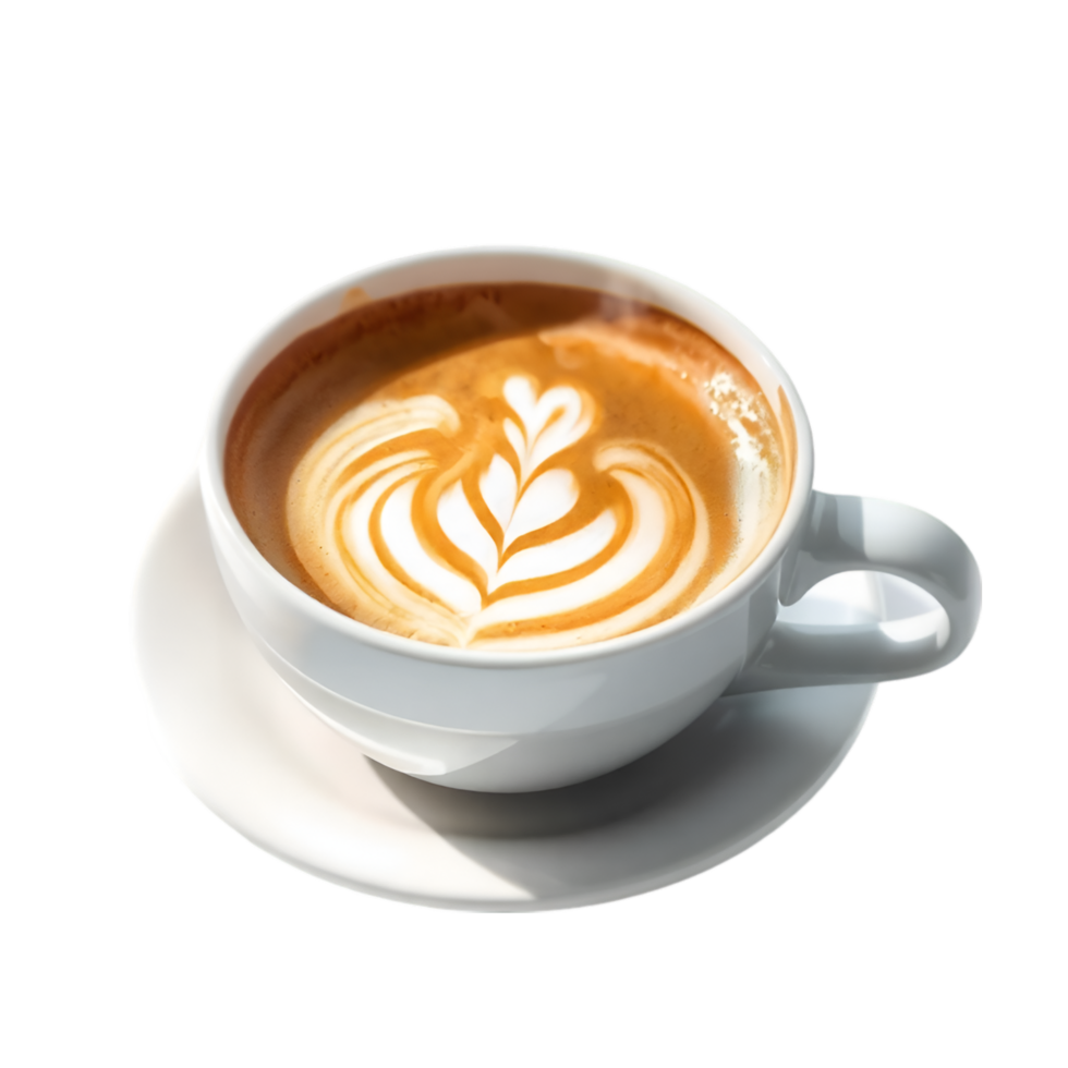 Elegant Coffee Cup, Beautiful Latte Art with Heart Design 57128100 PNG