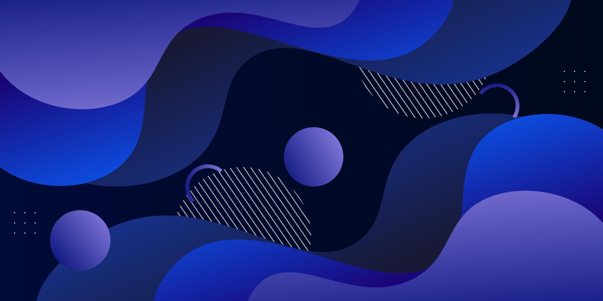 Minimal geometric gradient wave blue background with simple shape circle pattern. Colorful blue ...