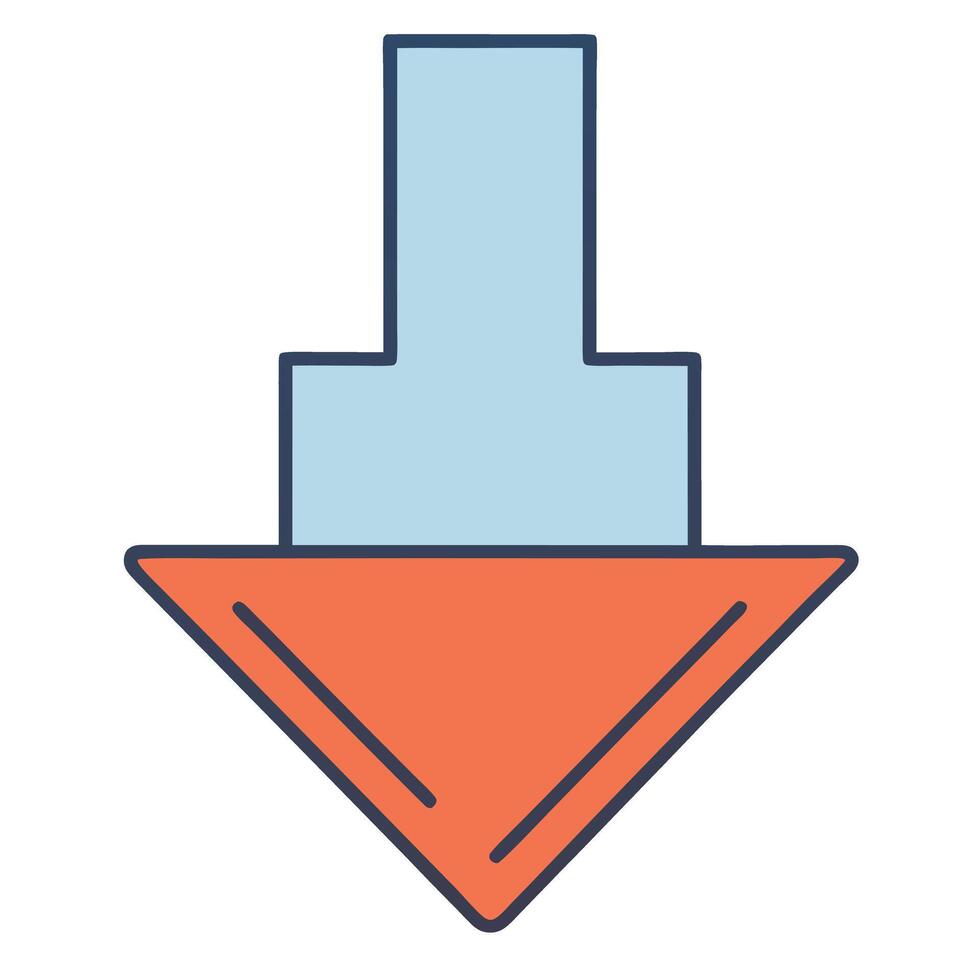 Stylized Downward Pointing Arrow Icon Design Graphic Illustration Image 57132258 Vector Art at ...