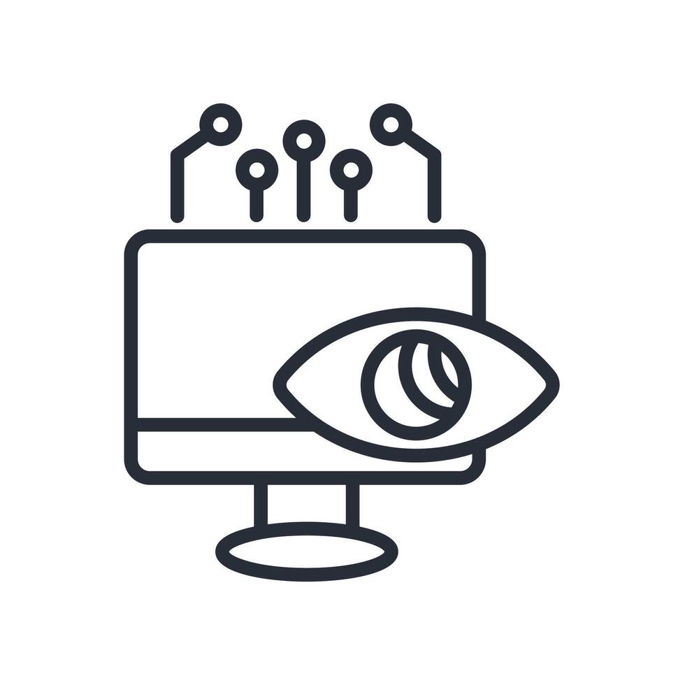 Computer Vision icon. .Editable stroke.linear style sign for use web ...