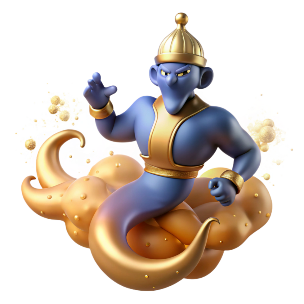 serene minimalist extraordinary minimalist 3D Genie Illustration, Magical Cloud original premium ...
