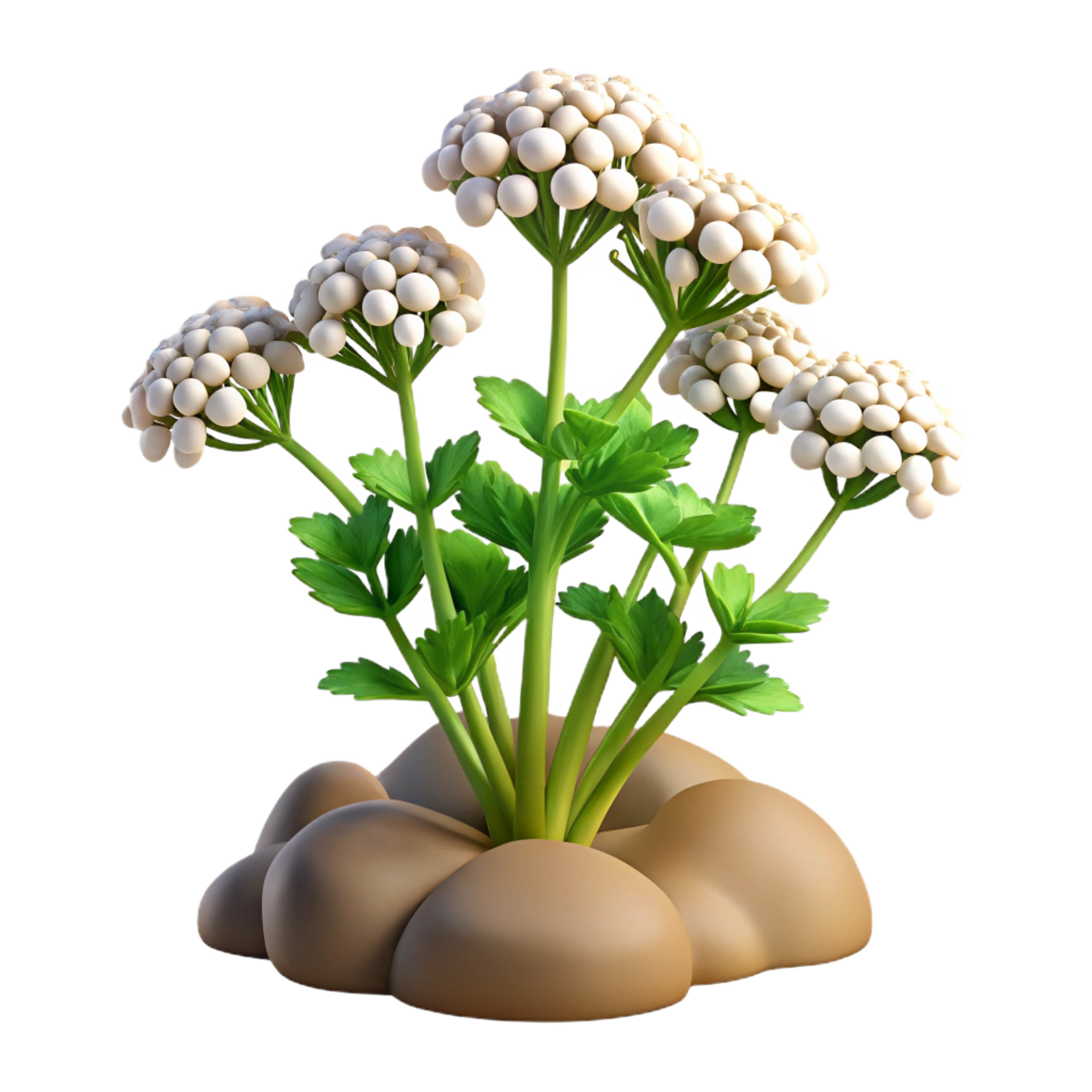 serene artistic 3D Render of Celery Flower Plant detailed 57144846 PNG