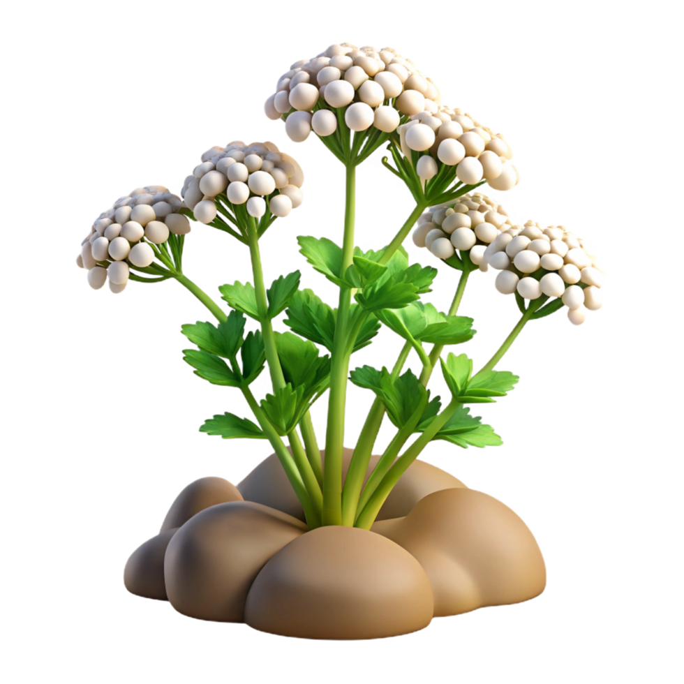 serene artistic 3D Render of Celery Flower Plant detailed 57144846 PNG