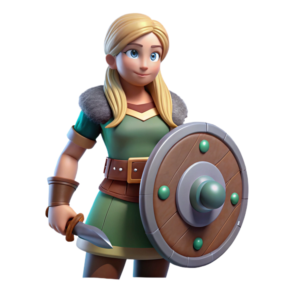 magnificent modern 3D Render Female Warrior Illustration detailed ...