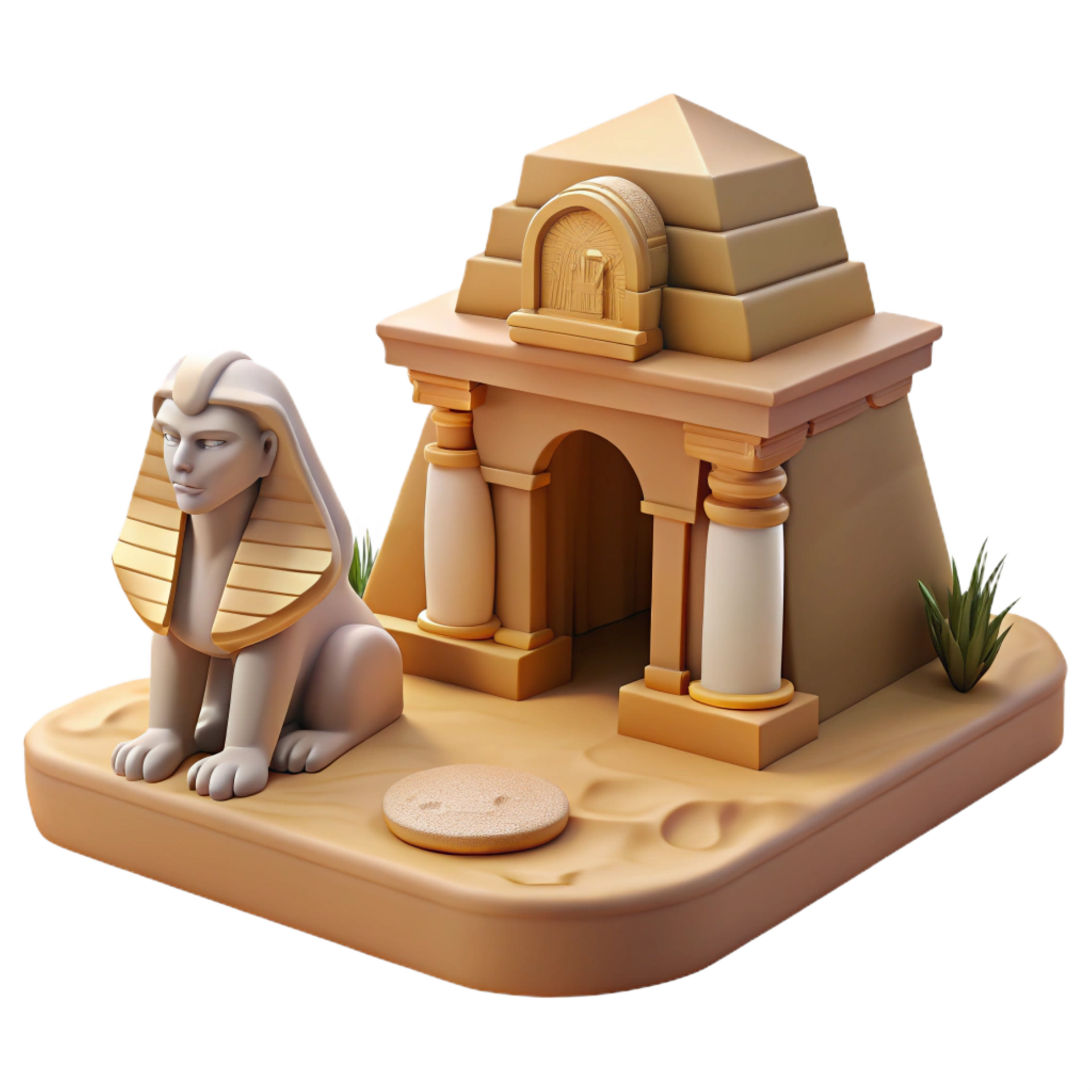 stunning artistic 3D Render Sphinx and Temple Illustration original 57146627 PNG