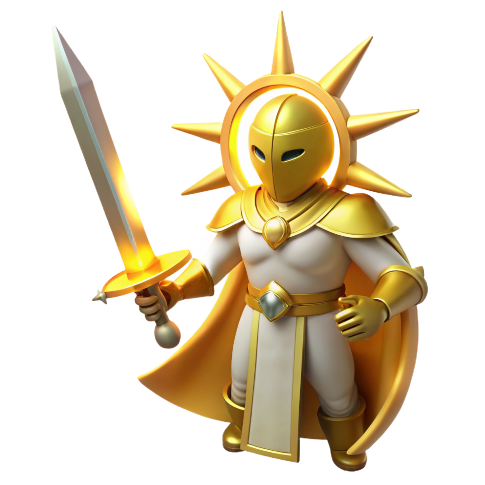 stunning vintage Golden Sun Knight 3D Illustration genuine 57146696 PNG