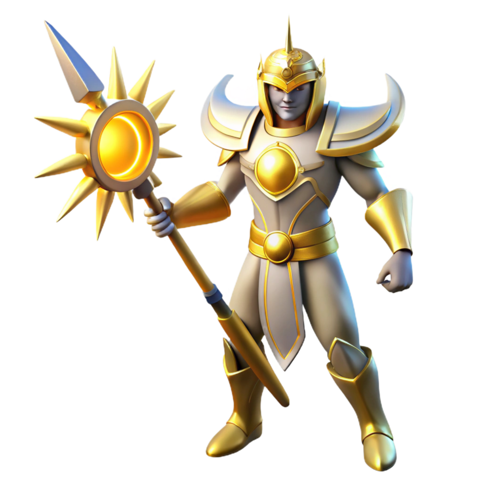 extraordinary modern 3D Render Sun Knight Fantasy Warrior exclusive 57146787 PNG