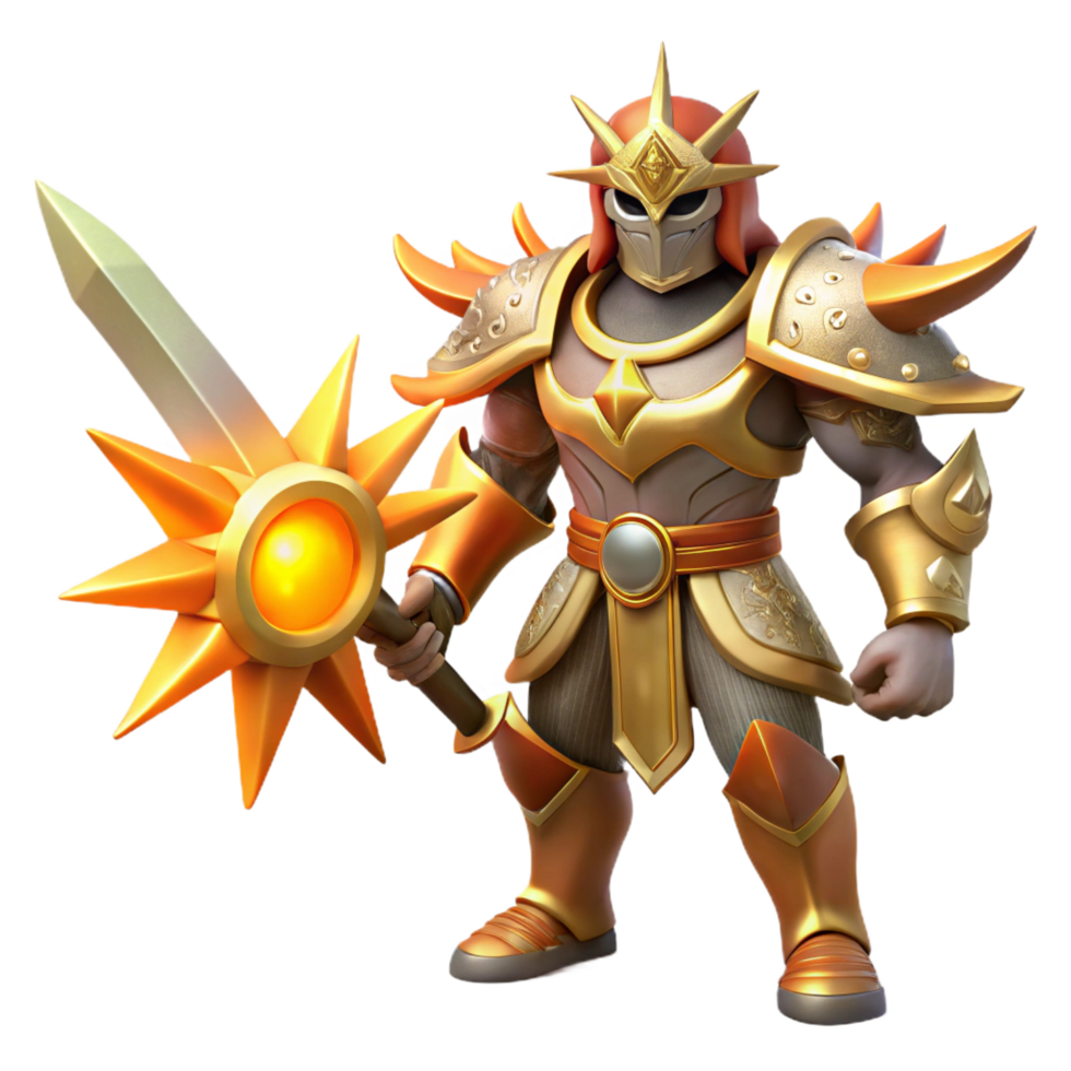 beautiful creative Golden Sun Knight 3D Illustration high resolution 57148044 PNG