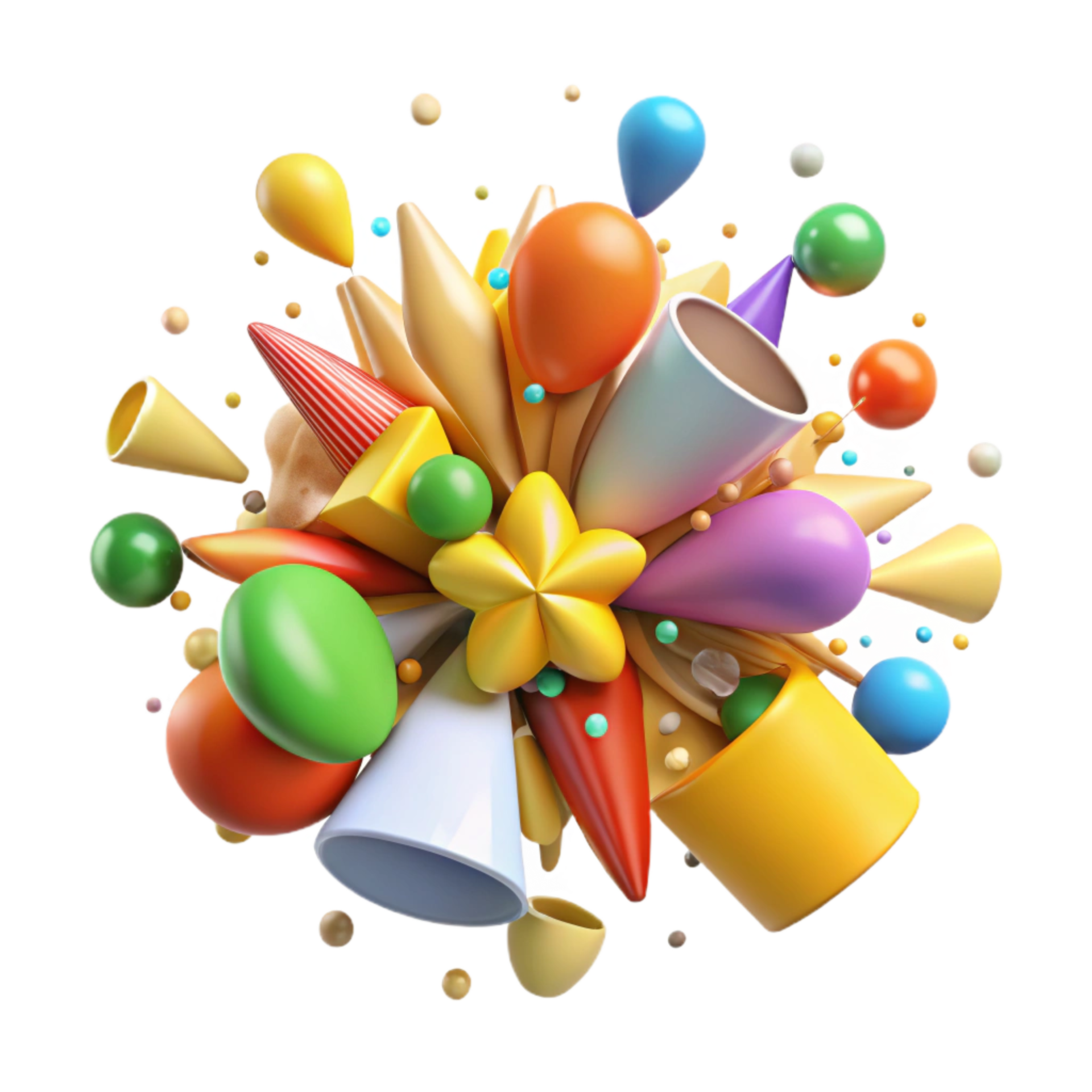 impressive abstract Colorful Confetti Explosion Festive Design Isolated Element detailed ...