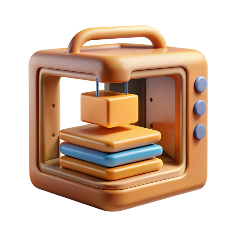 Elegant Vintage D Printer Creating Object Layer By Layer Element Cutout