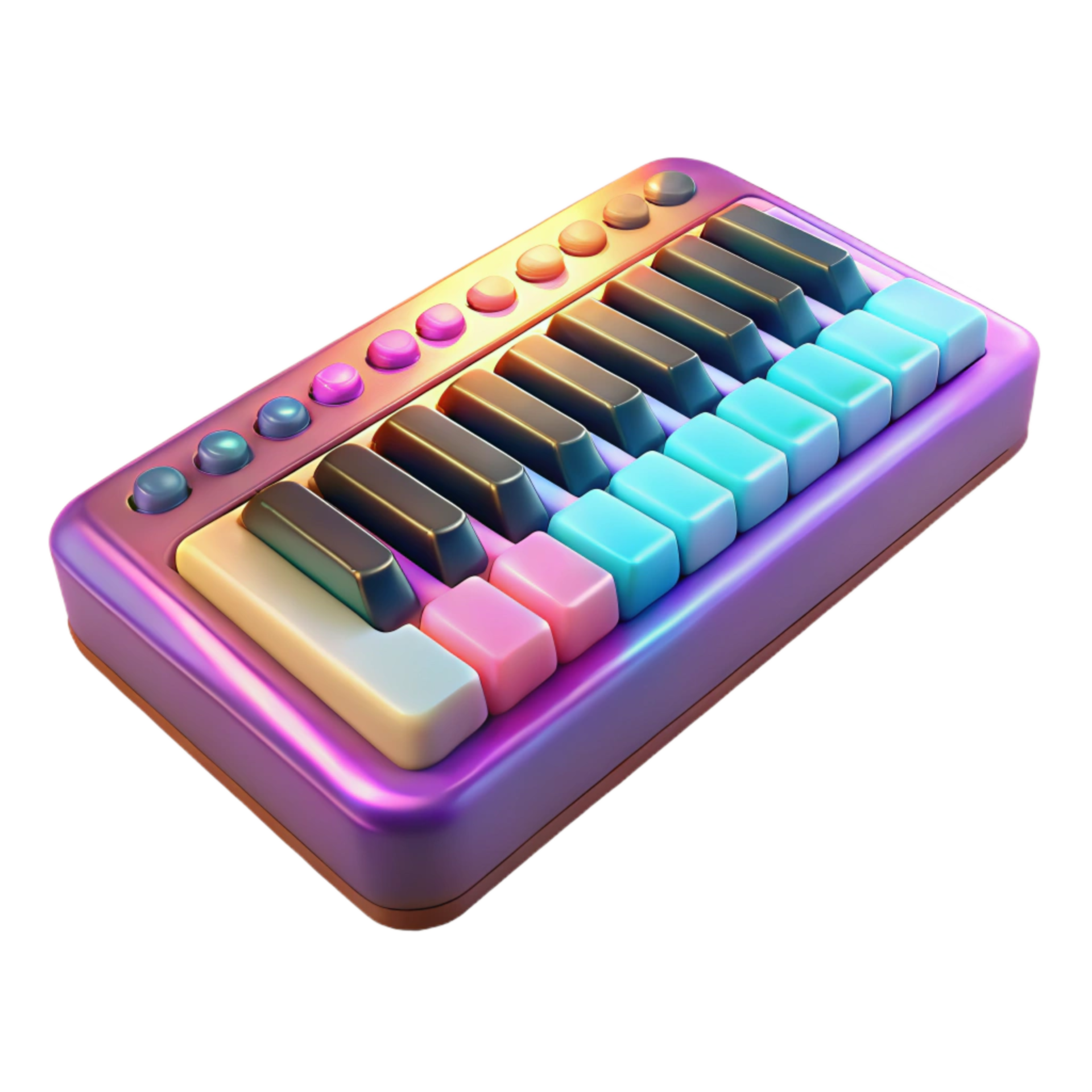 Magnificent Traditional Keyboard With Backlit Keys Colorful Cutout
