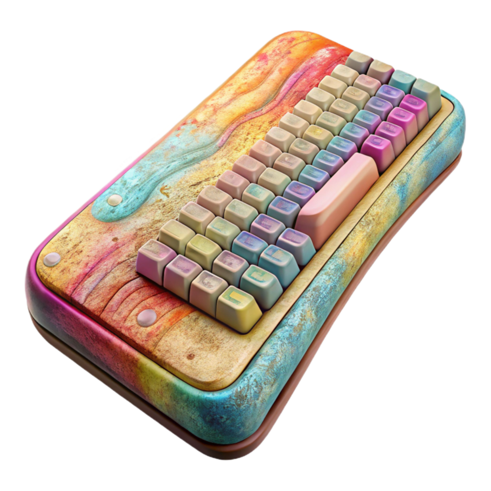 Magnificent Modern Keyboard Cover With Colorful Design Top View Cutout