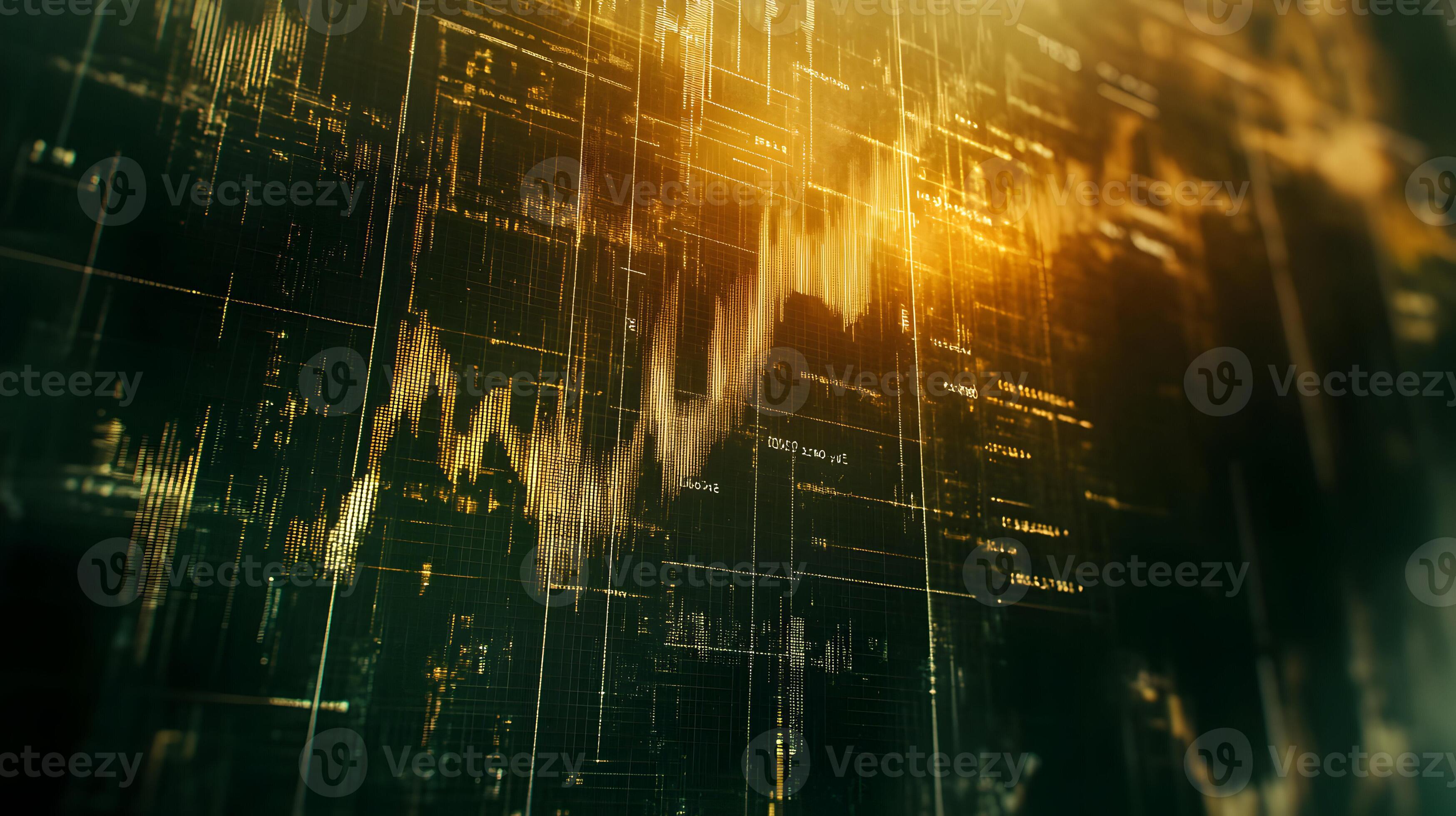 Abstract Technological Interface Showing Complex Data Visualization And