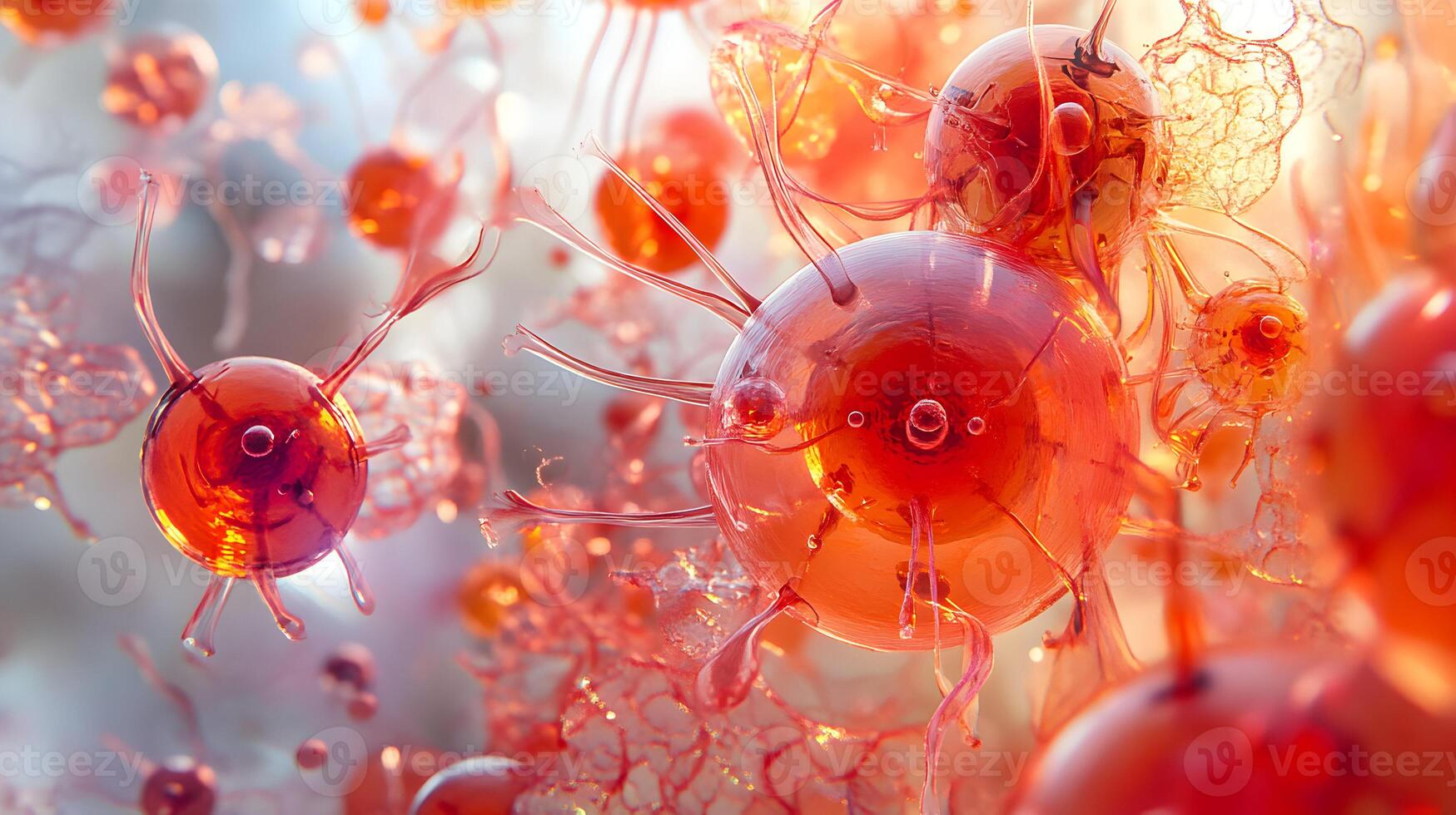 Detailed 3d Visualization Of Microscopic Organisms Emphasizing