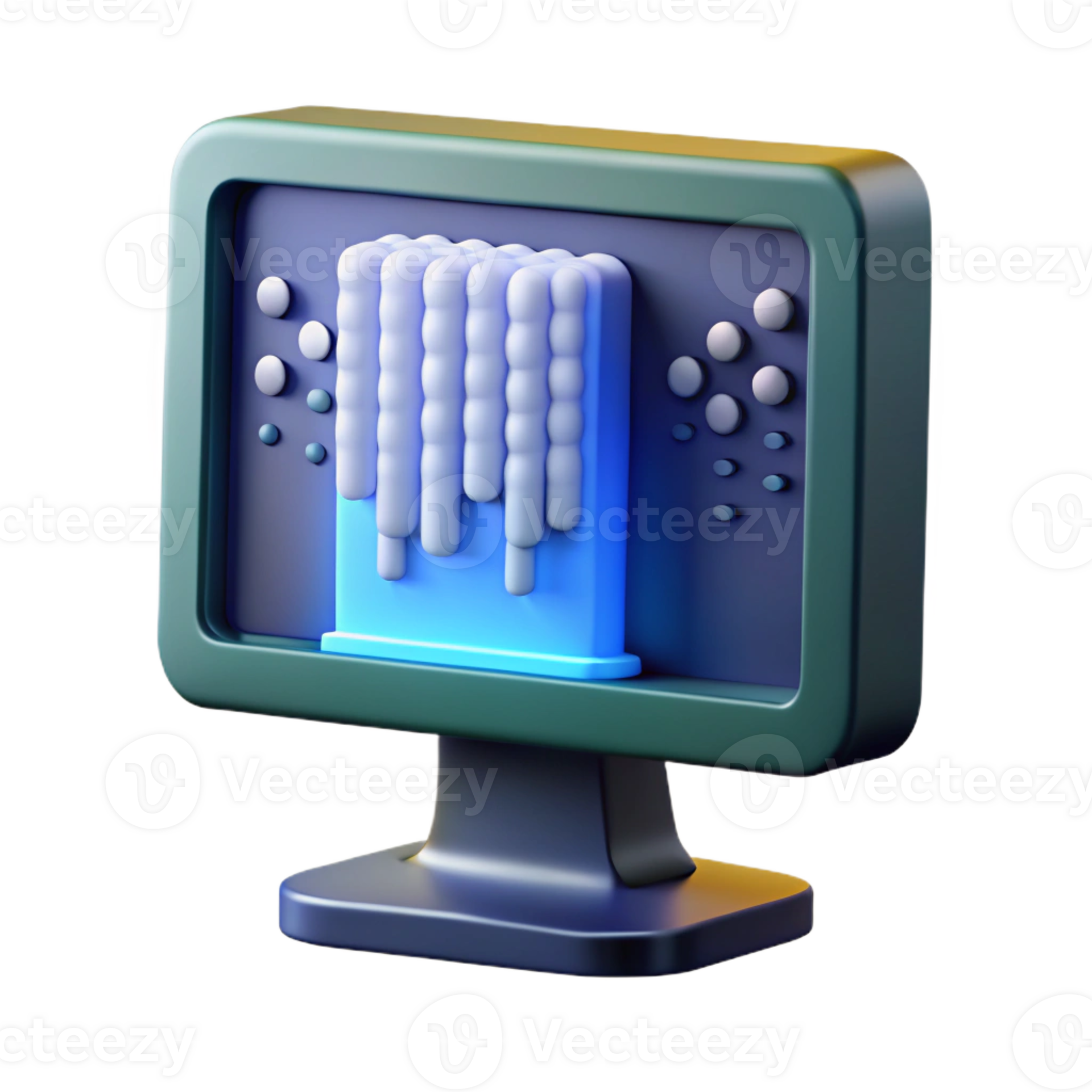 beautiful vintage A vintage computer monitor displaying a cascading waterfall of binary code ...