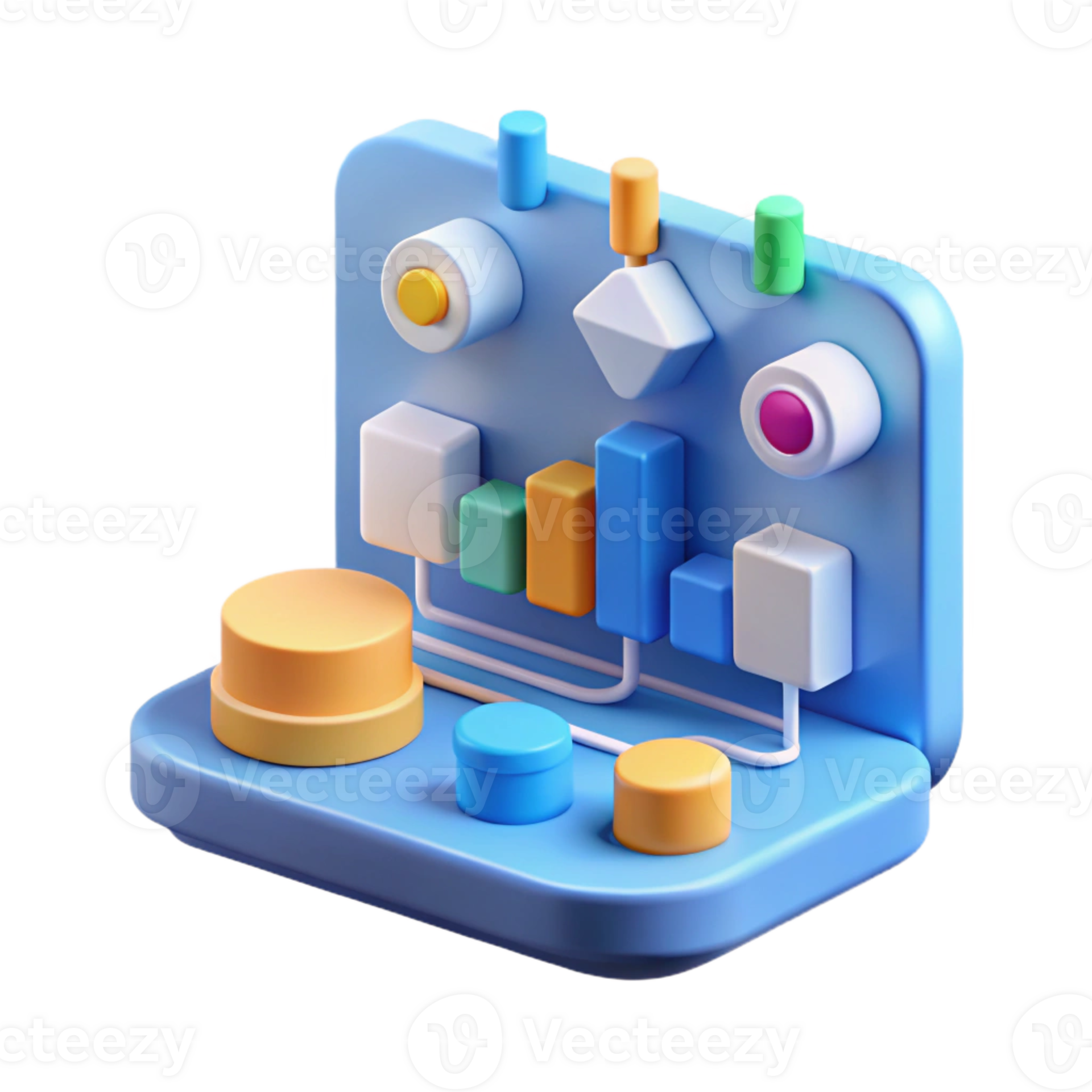 vibrant minimalist A floating AI interface displaying complex data ...