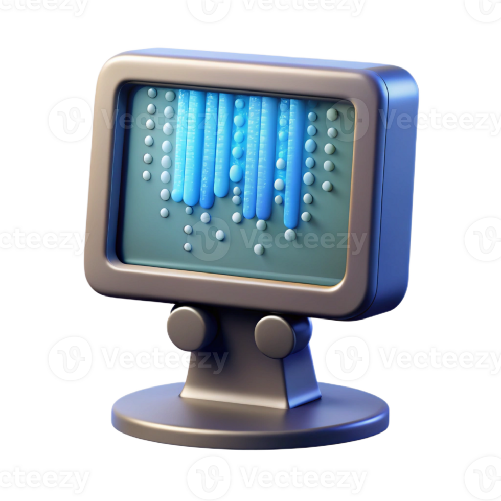 elegant vintage A vintage computer monitor displaying a cascading waterfall of binary code ...