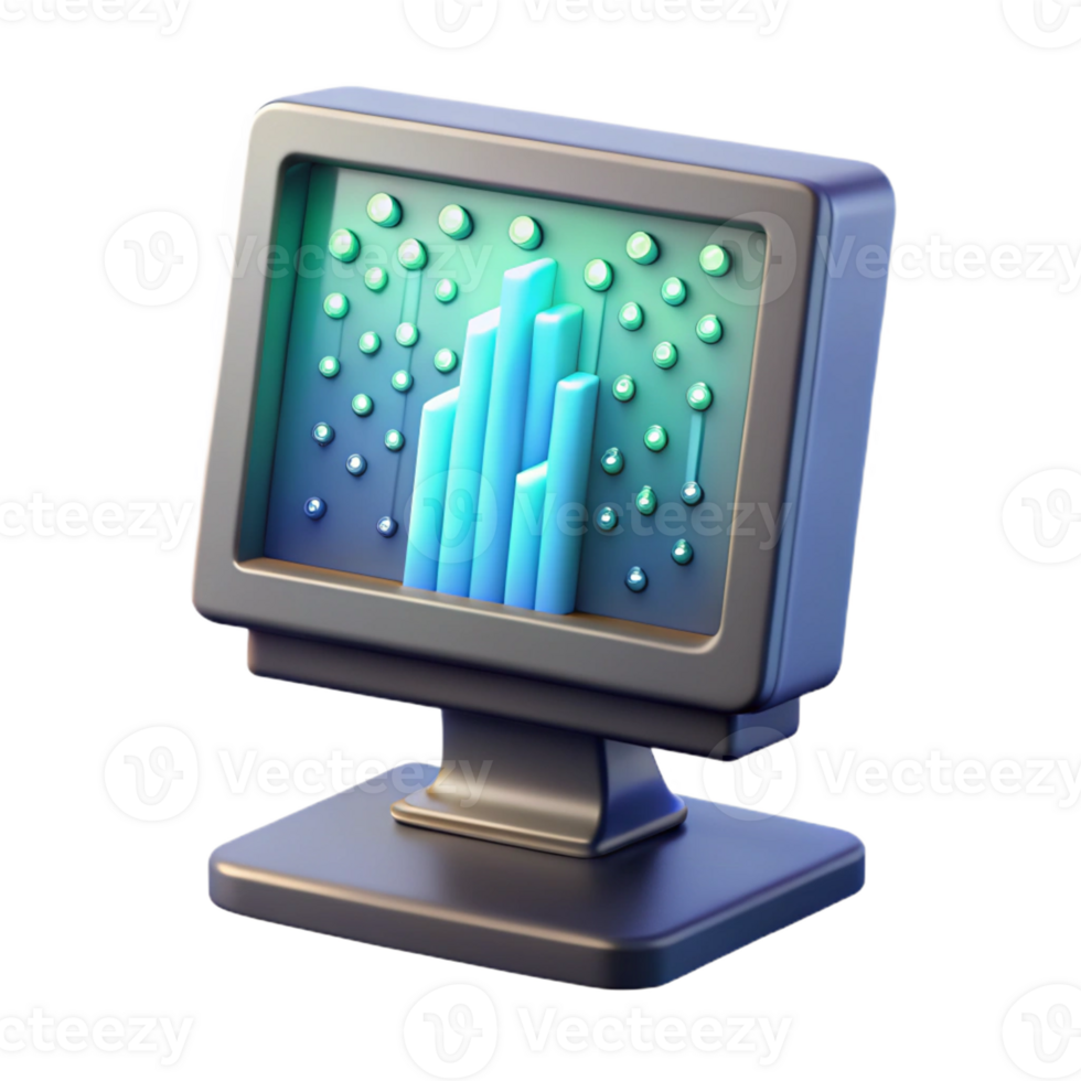 Wonderful Classic A Vintage Computer Monitor Displaying A Cascading