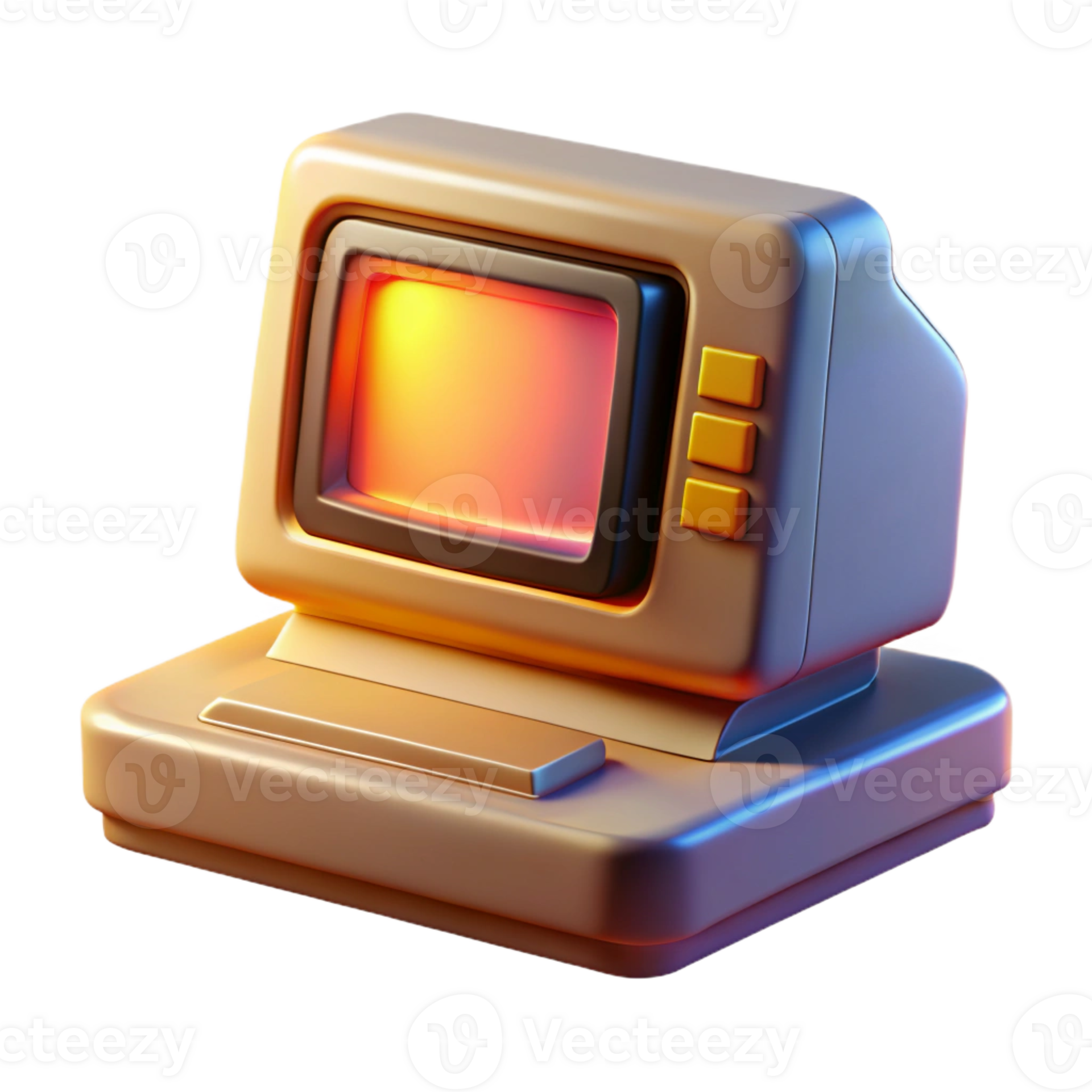 serene contemporary A vintage computer terminal displaying cryptic code ...