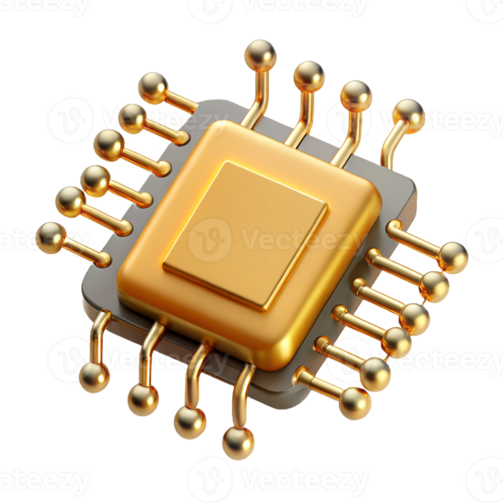 Beautiful Minimalist A Single Microchip Magnified Intricate Golden Pathways Gleaming Under A