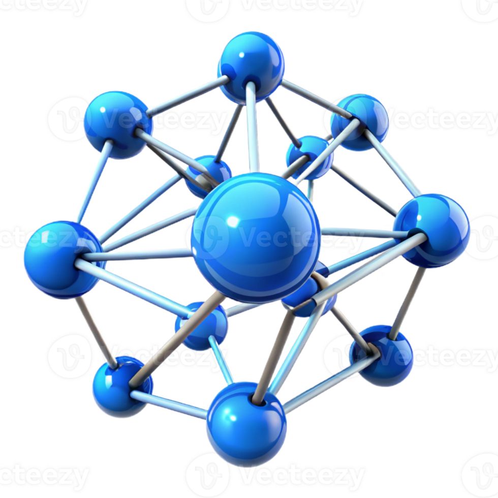 impressive abstract A network of interconnected nodes and lines, pulsating with electric blue ...