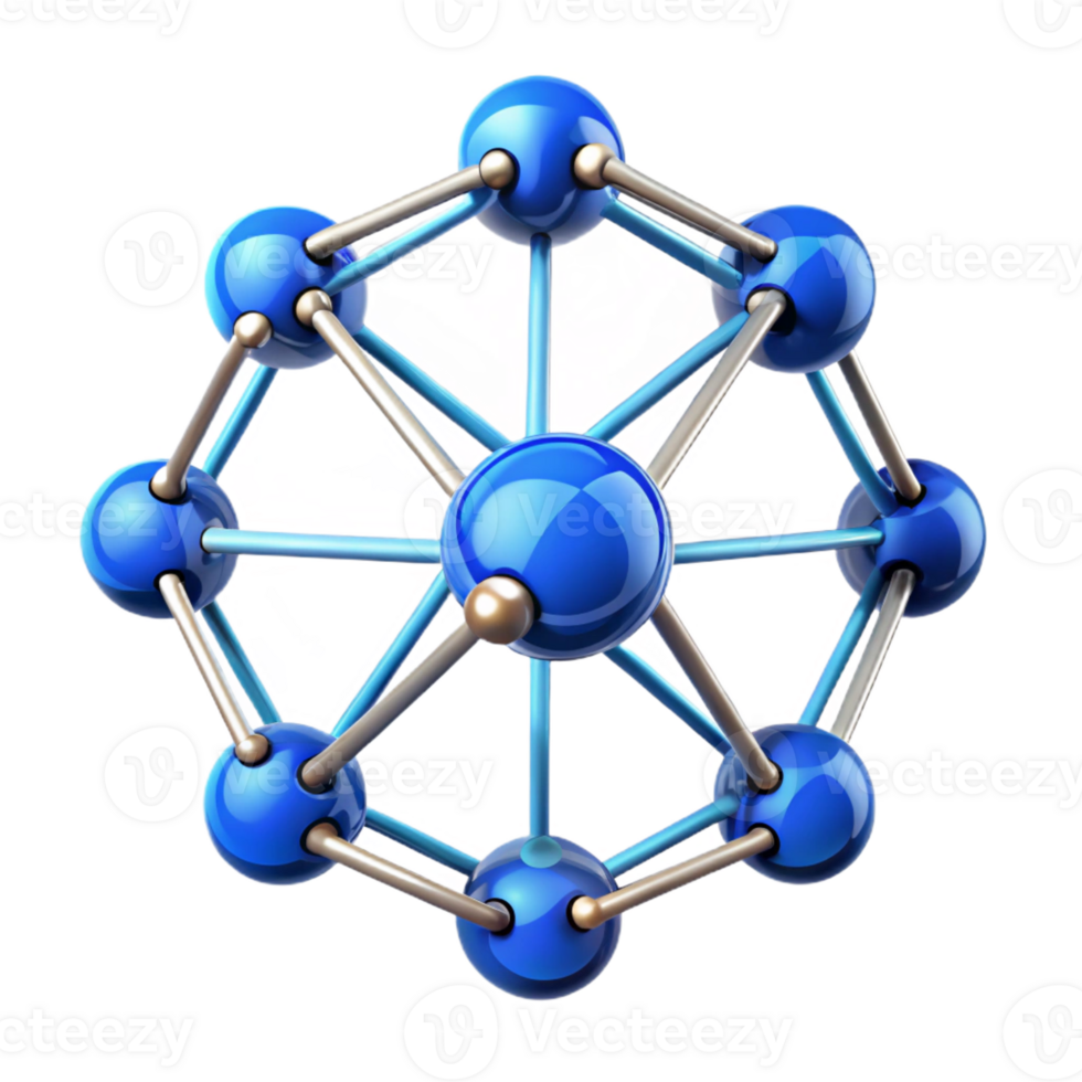 Elegant Abstract A Network Of Interconnected Nodes And Lines Pulsating With Electric Blue