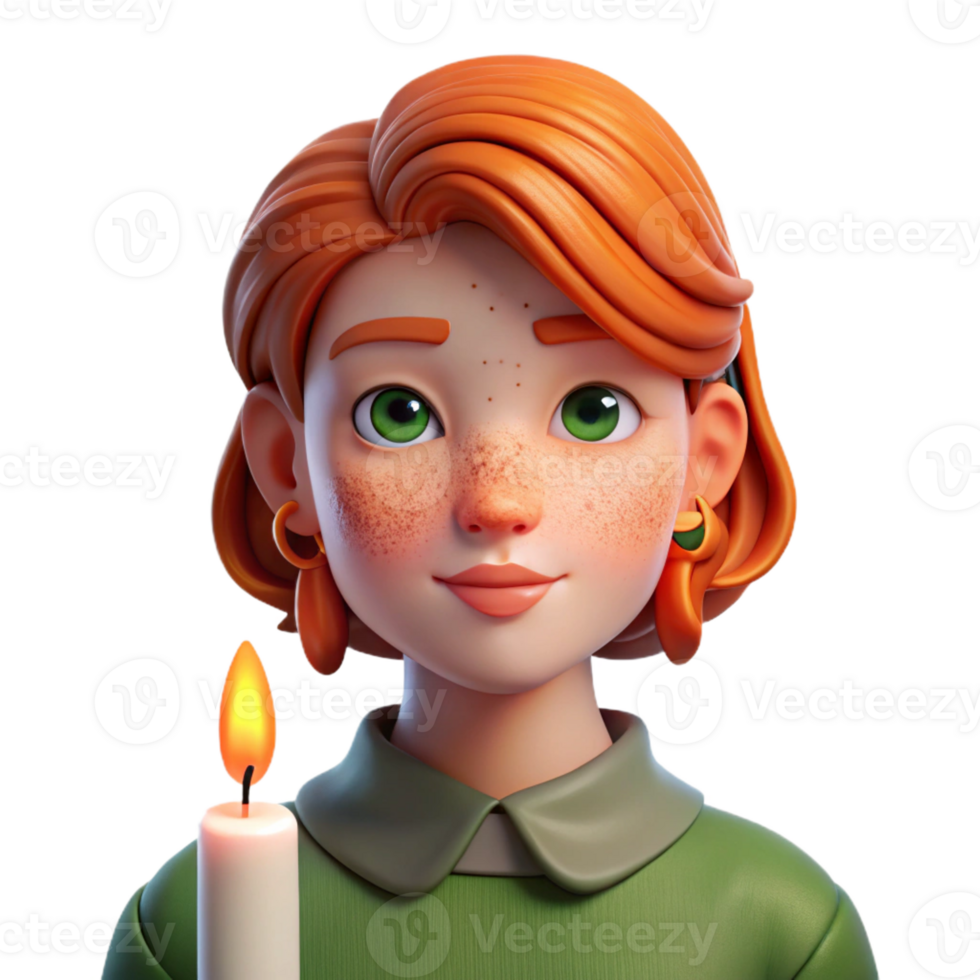 stunning creative Portrait of a young woman with fiery red hair, freckles, and piercing green ...