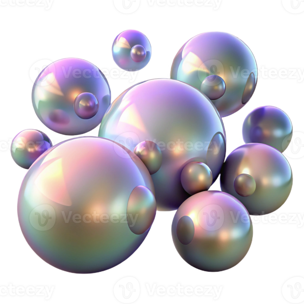 Stunning Abstract A Field Of Floating Orbs With Iridescent Surfaces And Varying Sizes Lit By A