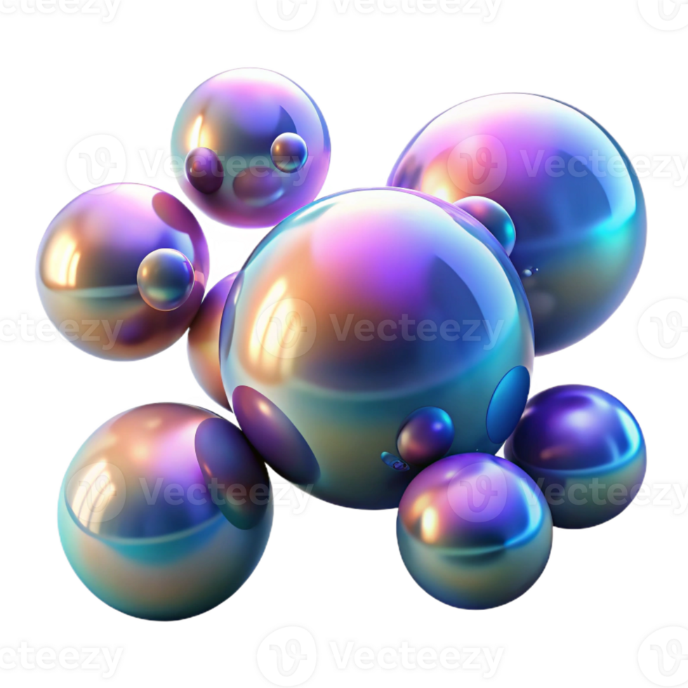Serene Abstract A Field Of Floating Orbs With Iridescent Surfaces And Varying Sizes Lit By A