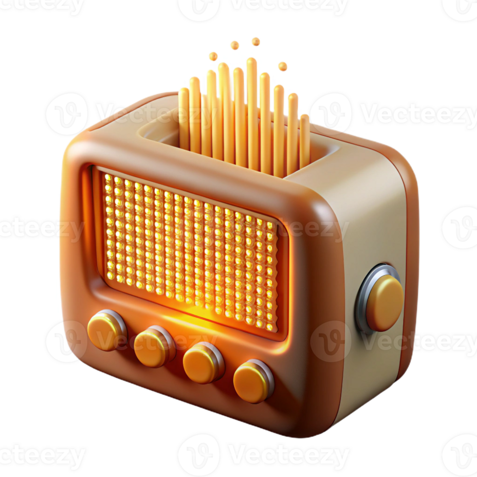 Elegant Rustic A Vintage Radio Emitting A Stream Of Binary Code