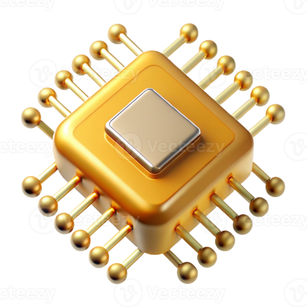 Magnificent Modern A Single Microchip Magnified Intricate Golden Pathways Gleaming Under A