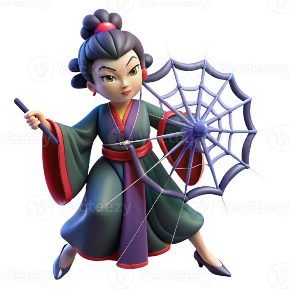 wonderful contemporary A Jorogumo spinning a web, seductive and dangerous, Japanese ukiyo-e ...