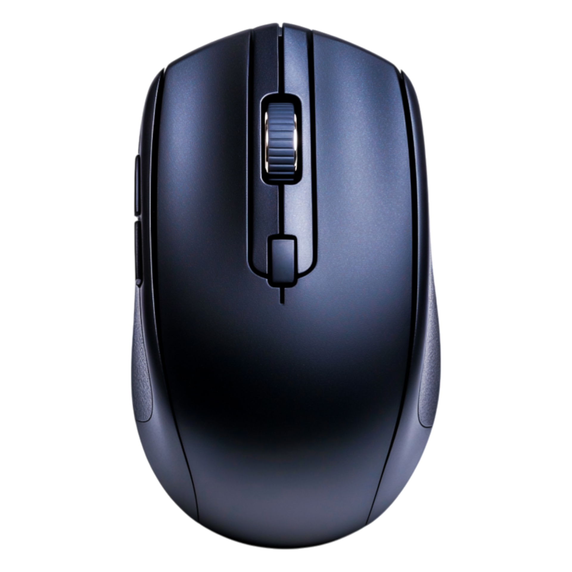 Black Wireless Computer Mouse With Smooth Surface And Scroll Wheel