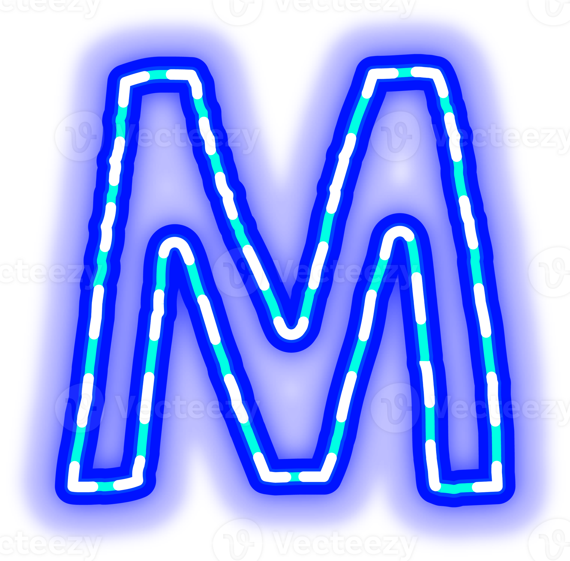 a neon blue letter m on transparent background 57181491 PNG