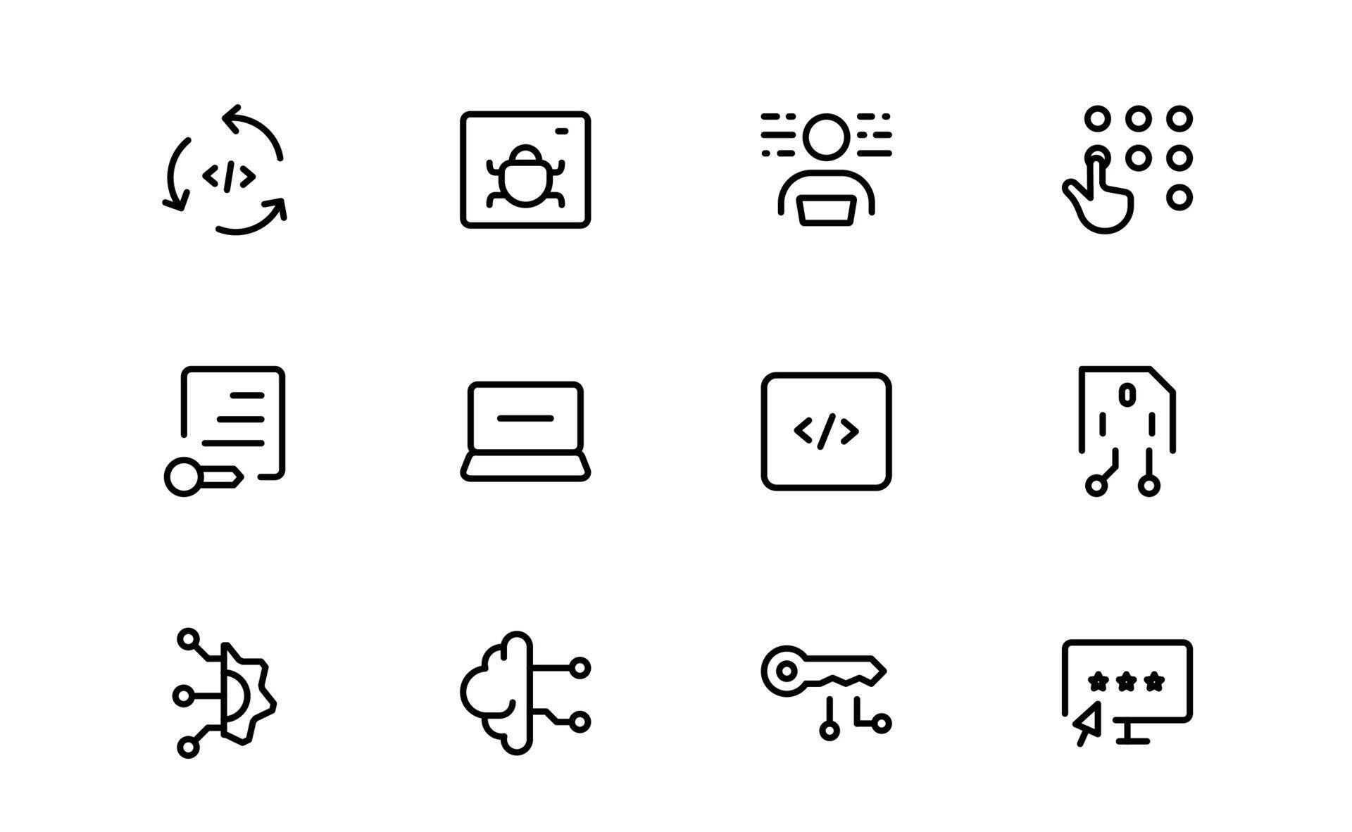 Customizable Coding And Programming Icon Pack Up 57184280 Vector Art At