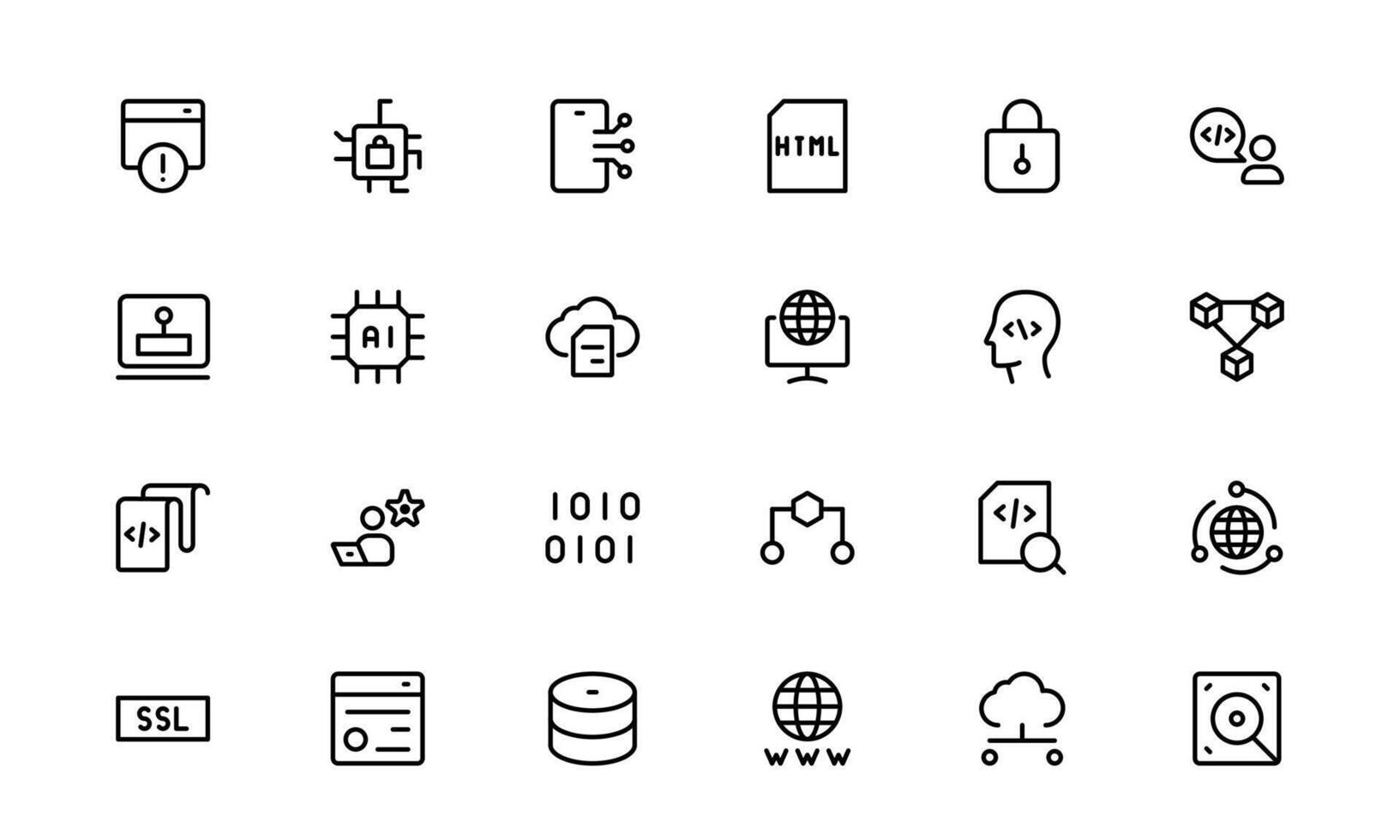 Customizable Coding And Programming Icon Set Graphics For Development