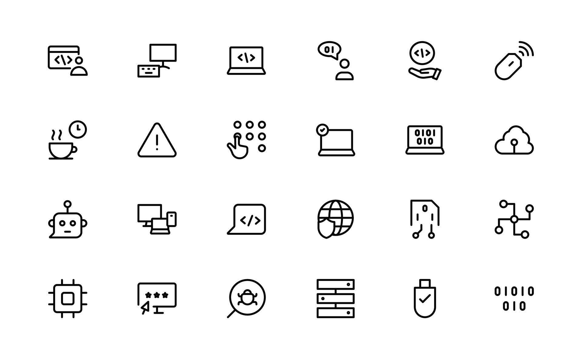 Customizable Coding and Programming Icon Package. Graphics for ...